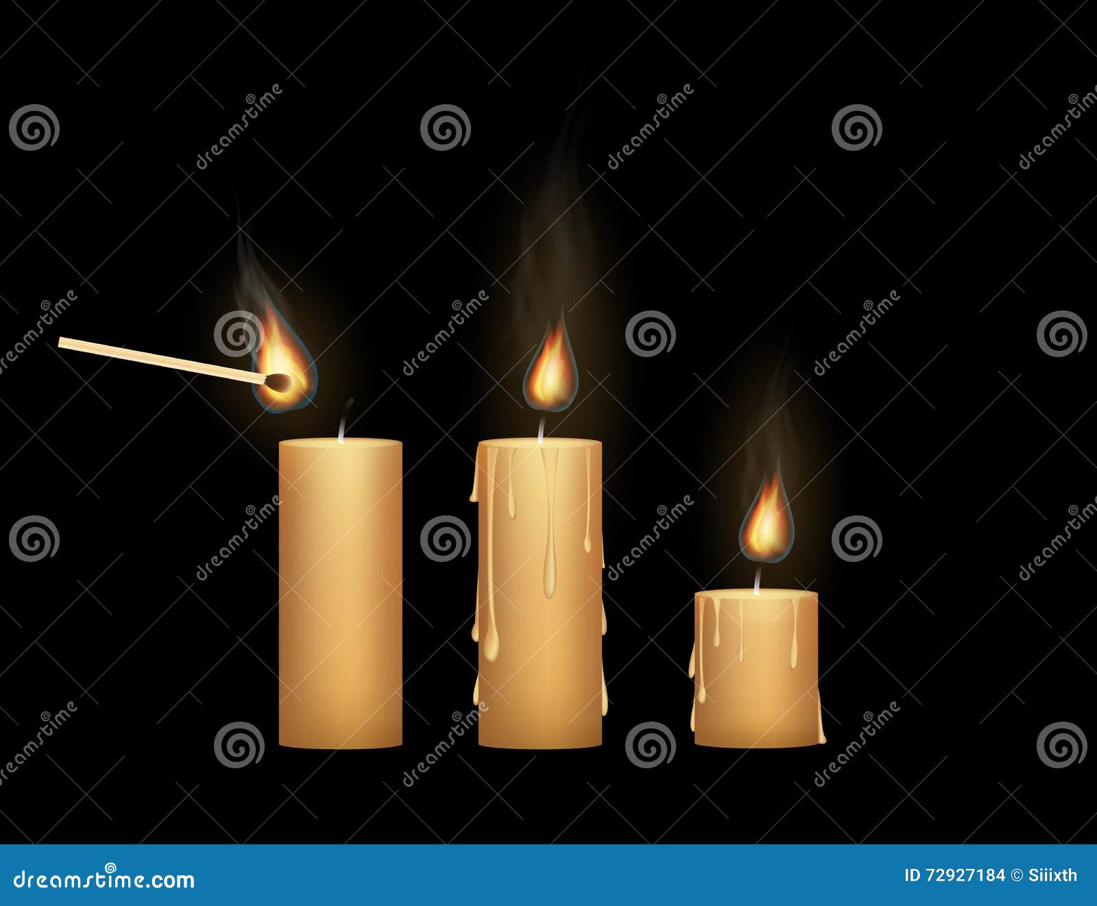 Candle with a match stock vector. Illustration of holders - 72927184