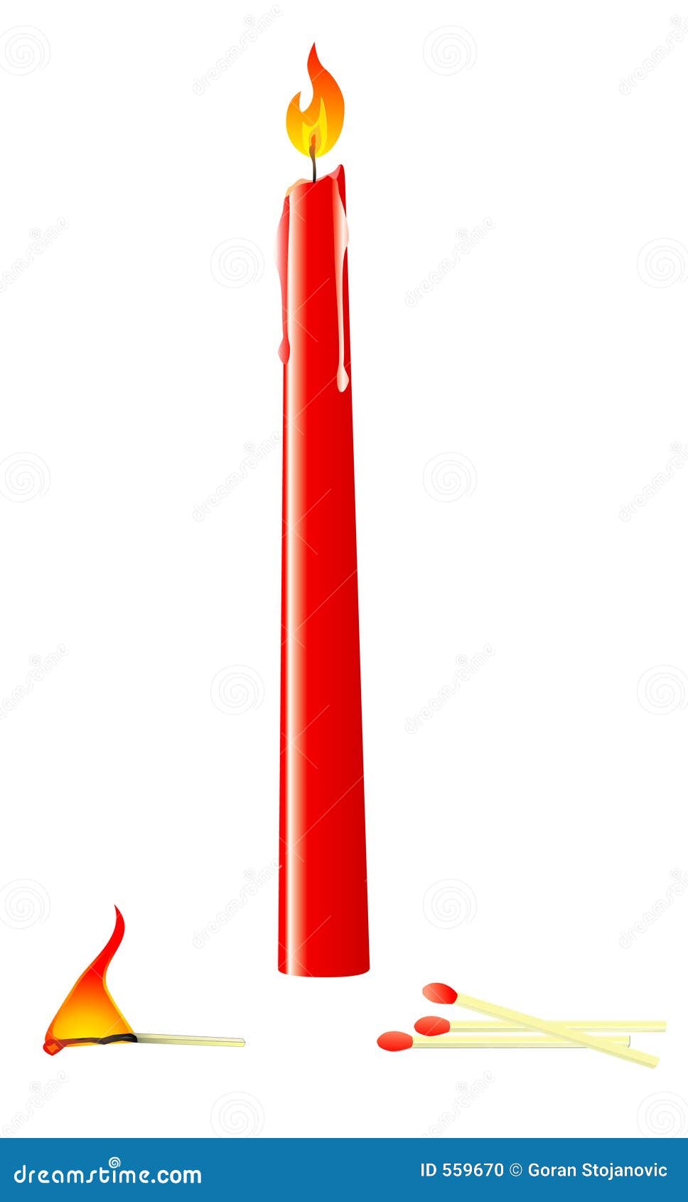 Candle and matches stock illustration. Illustration of holidays - 559670
