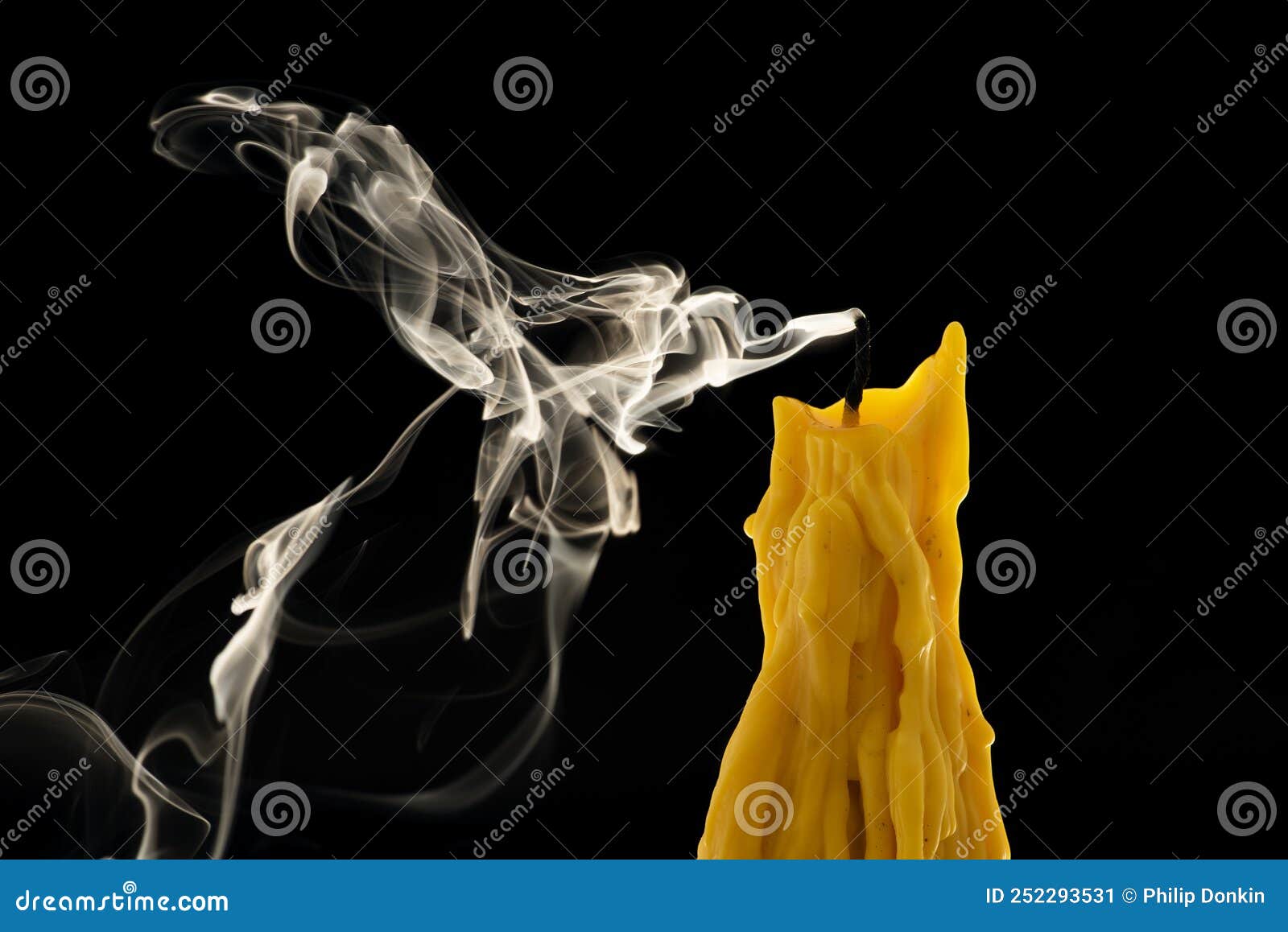 Candle Melting Creating Abstract Shapes and Patterns with Smoke Also ...