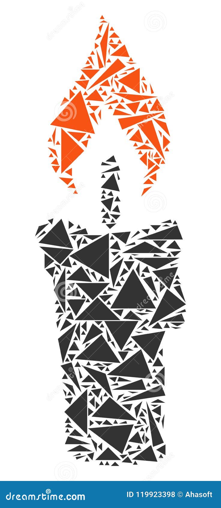 Candle Mosaic of Triangles stock vector. Illustration of candlelight ...