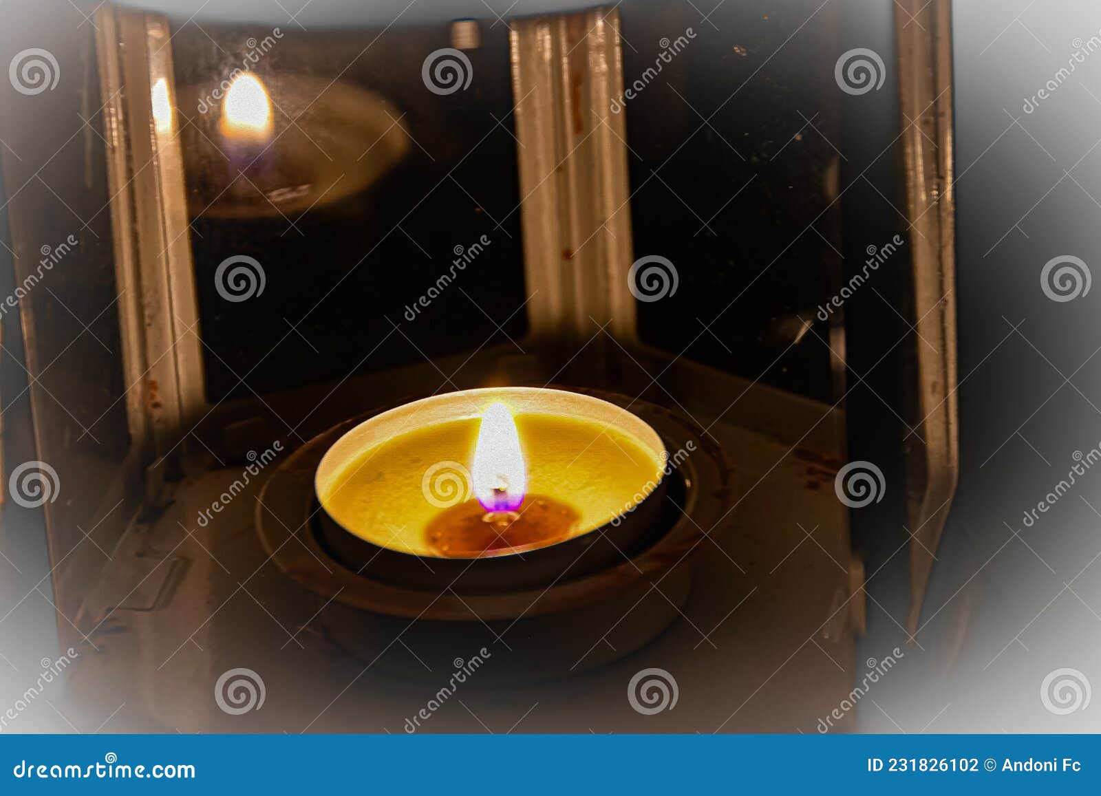 Candle at Night with Shadows in the Glass Stock Photo - Image of yellow ...