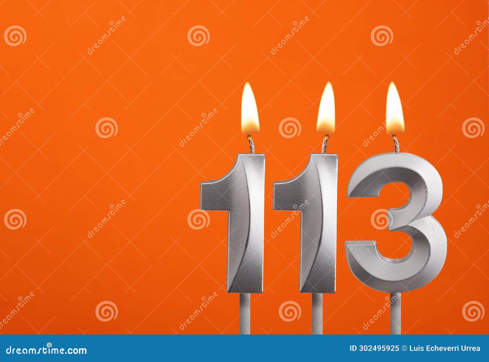 Candle Number 113 - Birthday in Orange Background Stock Illustration ...