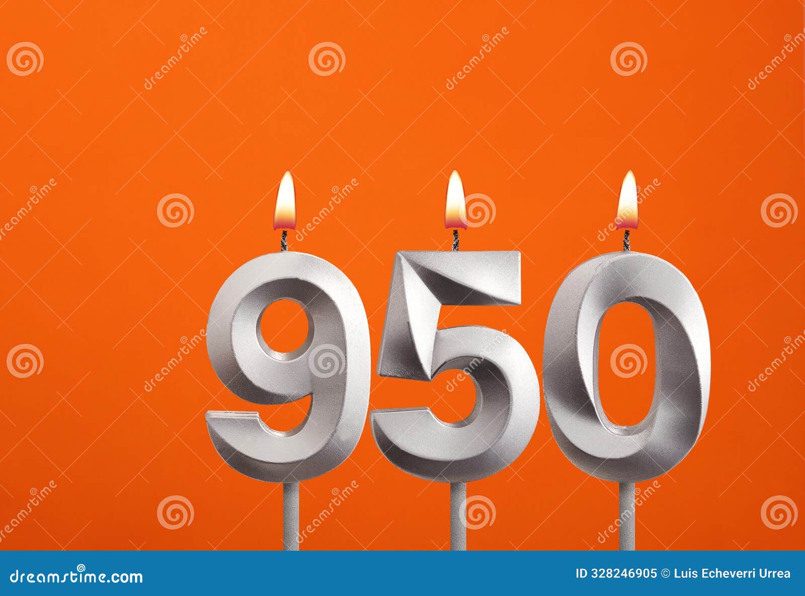Candle Number 950 - Birthday in Orange Background Stock Illustration ...