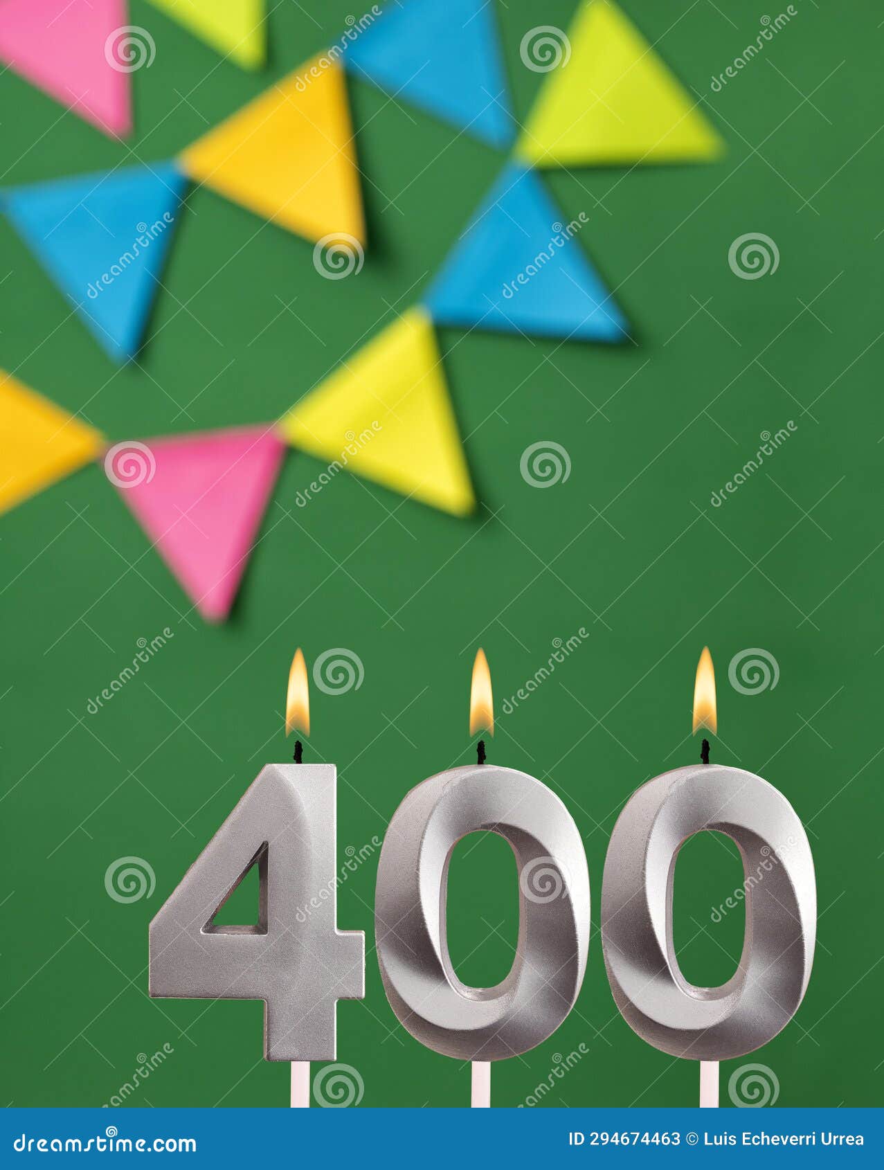 Candle Number 400 - Number of Followers or Likes Stock Image - Image of ...