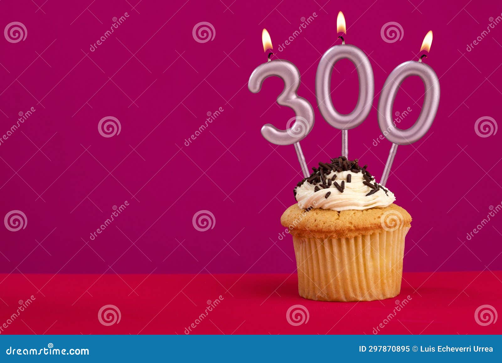 Candle Number 300 - Number of Followers or Likes Stock Image - Image of ...