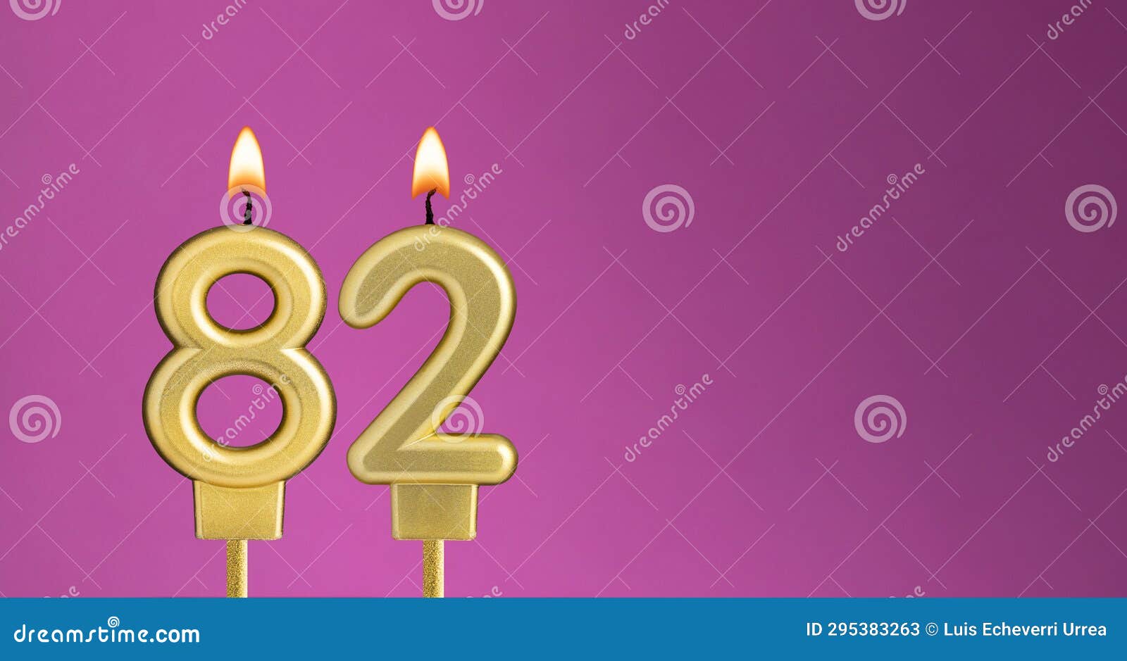Candle Number 82 in Purple Background - Birthday Card Stock Image ...