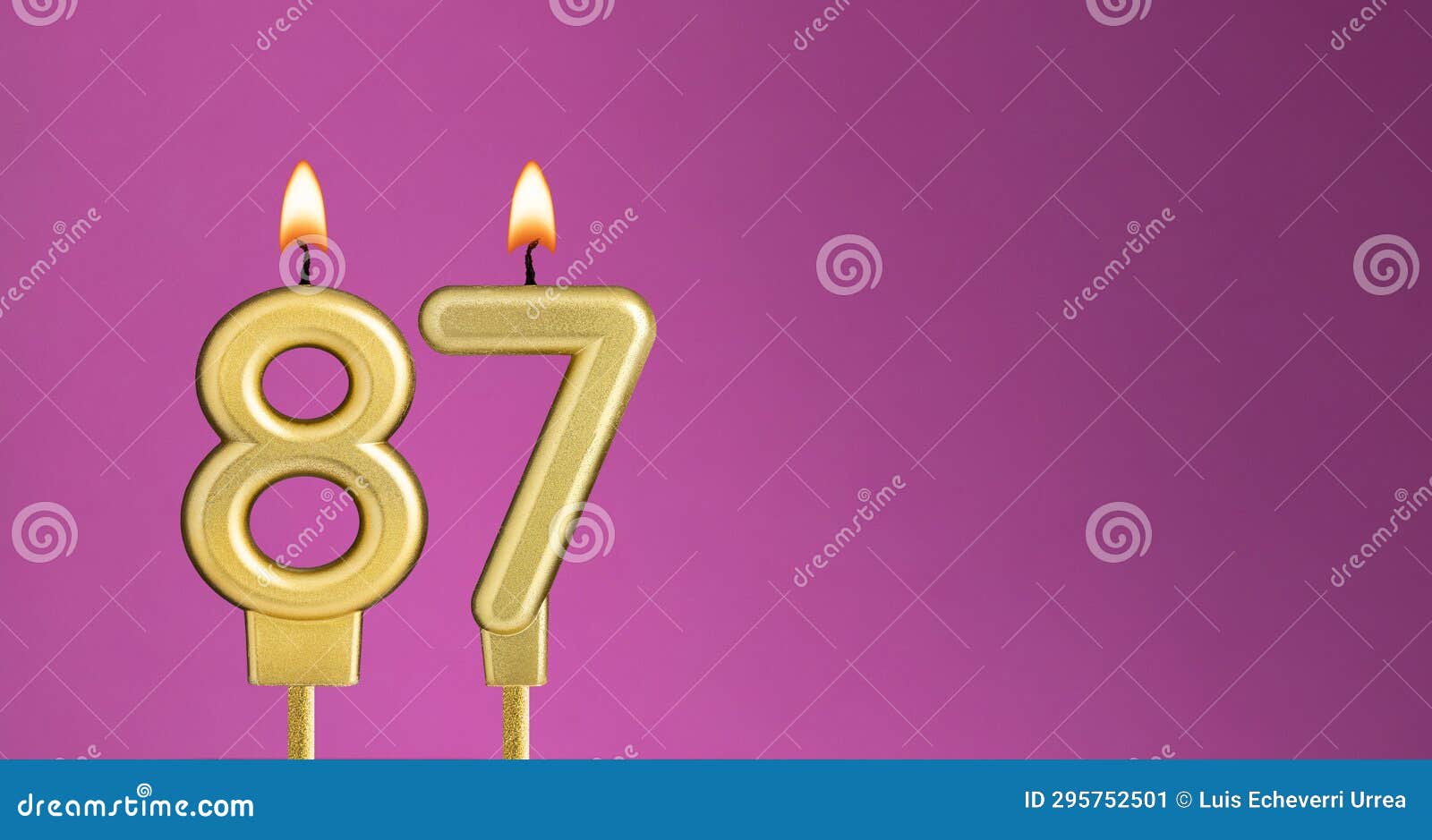 Birthday Card with Candle Number 87 - Purple Background Stock Image ...