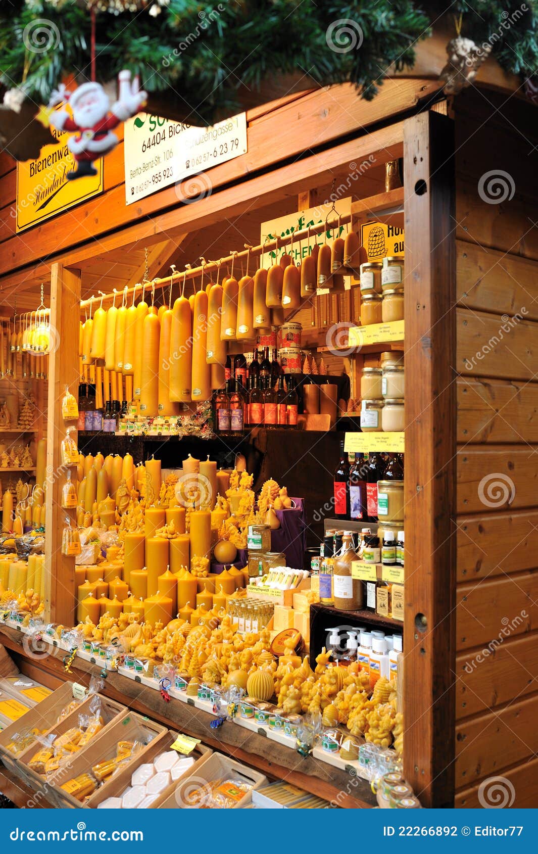 Candle Shop in Christmas Market Editorial Photography - Image of candle ...