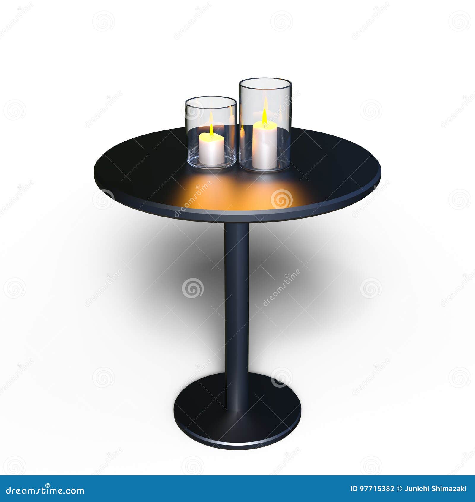 Candle and side table stock illustration. Illustration of flame - 97715382