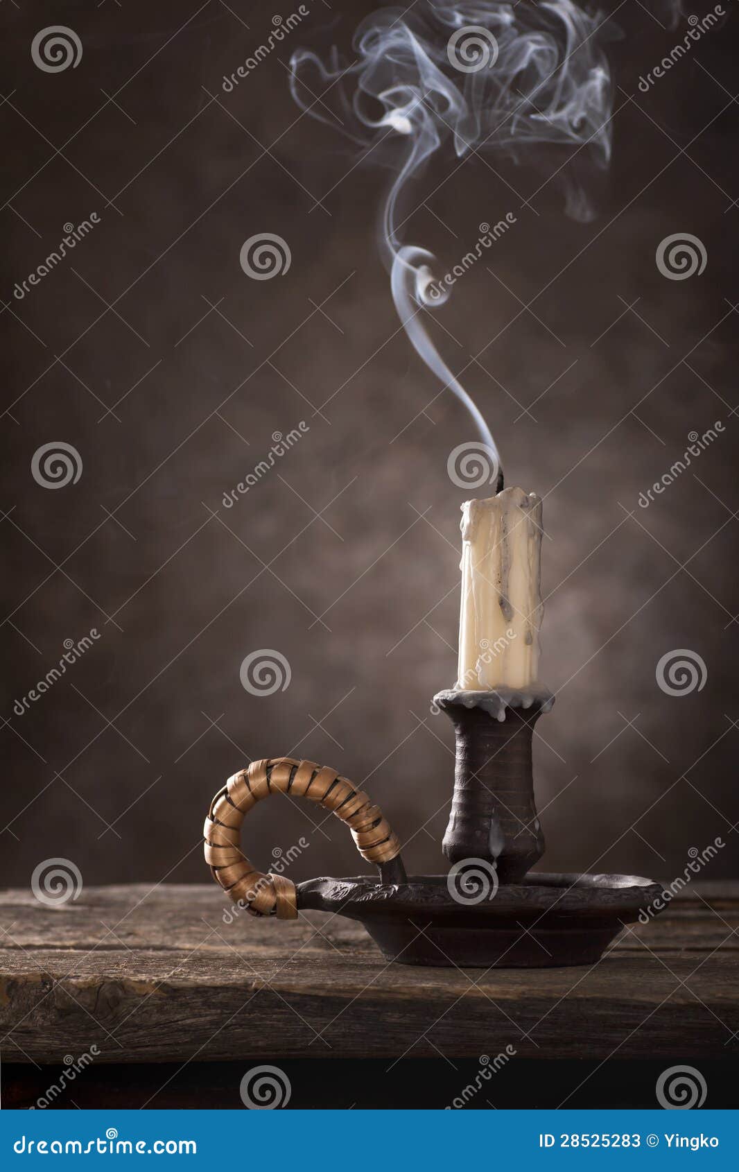 Candle with smoke stock image. Image of smooth, ends - 28525283