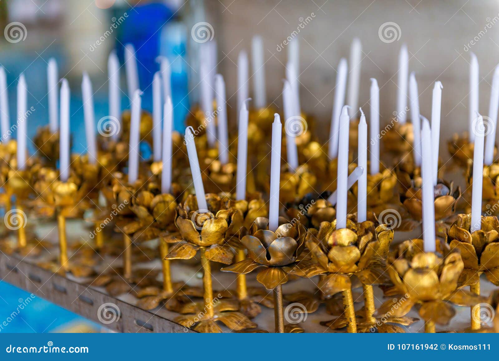 Candle Stand in a Temple in Thailand Stock Photo - Image of christian ...