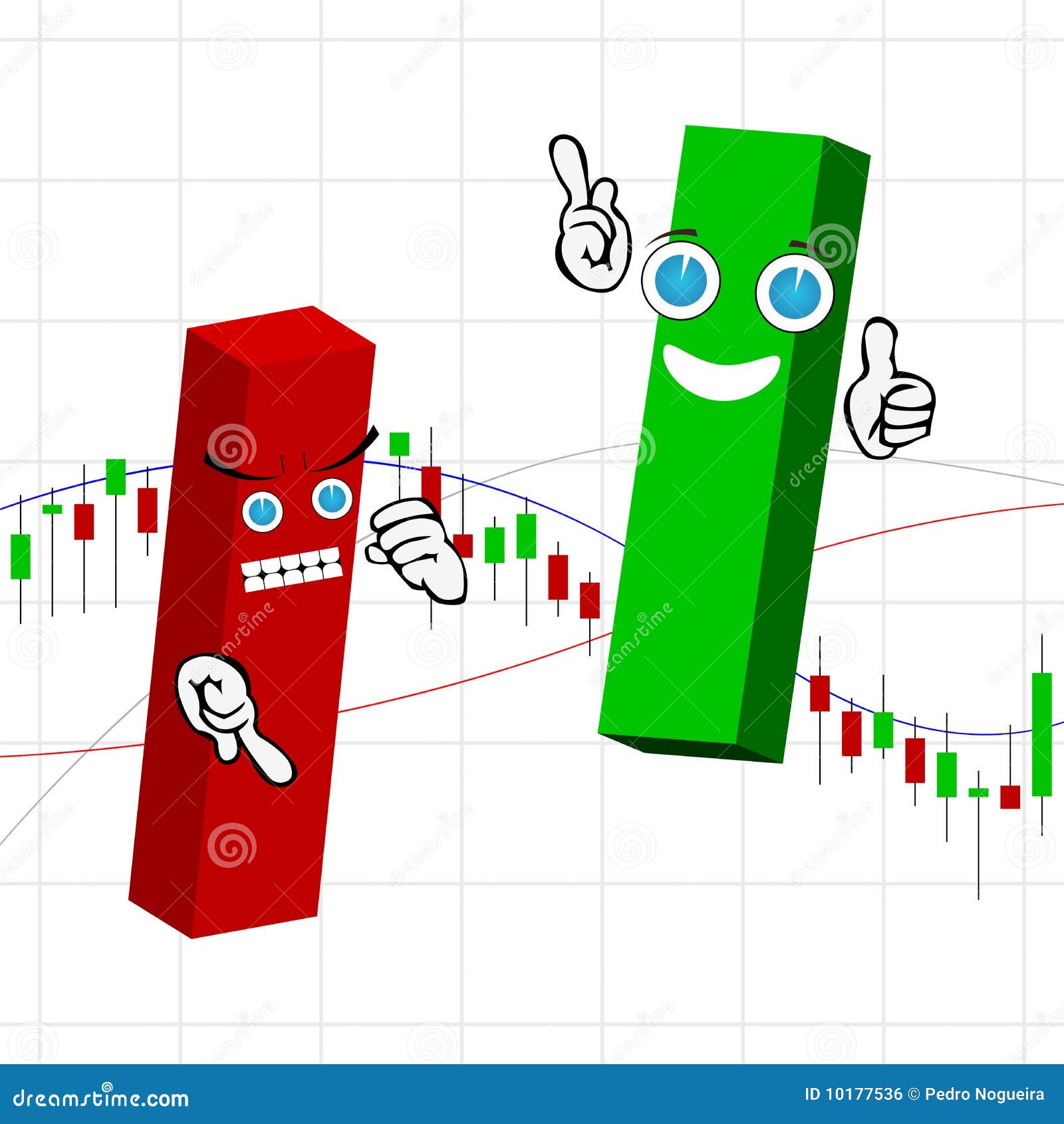 Candle Stick Forex Trading Chart Uptrend Cartoon Vector | CartoonDealer ...