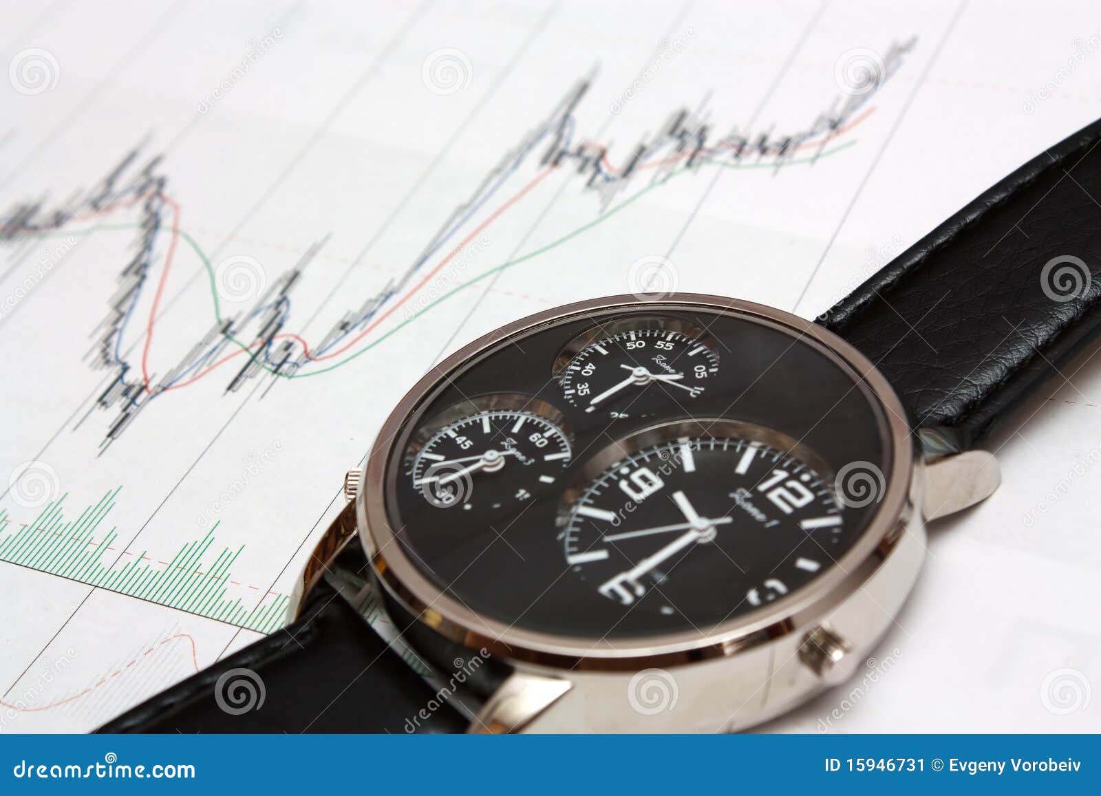 Candle Stick Chart And Watch. Royalty-Free Stock Photo | CartoonDealer ...