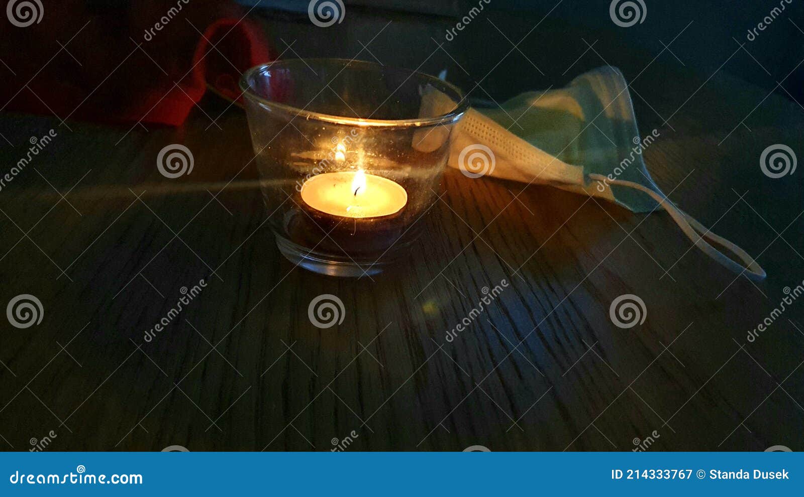 Candle and surgical drape stock image. Image of window - 214333767