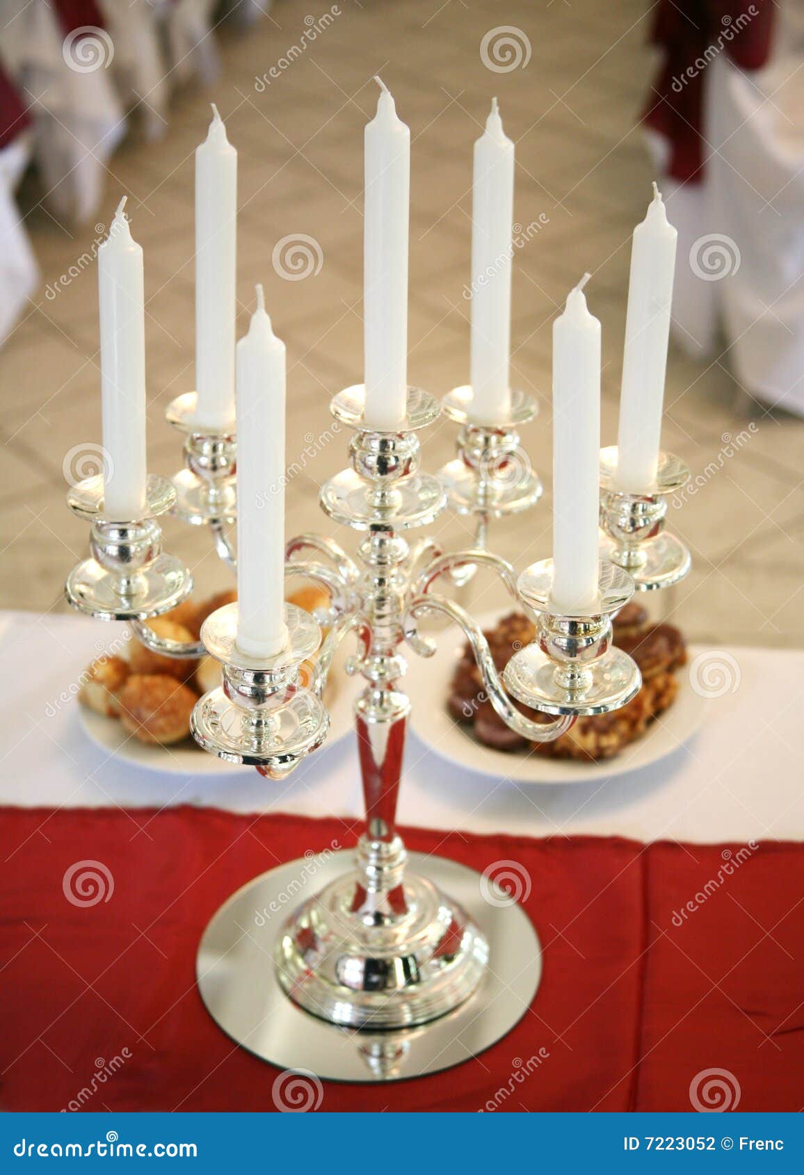 Candle in the table stock photo. Image of catering, party - 7223052