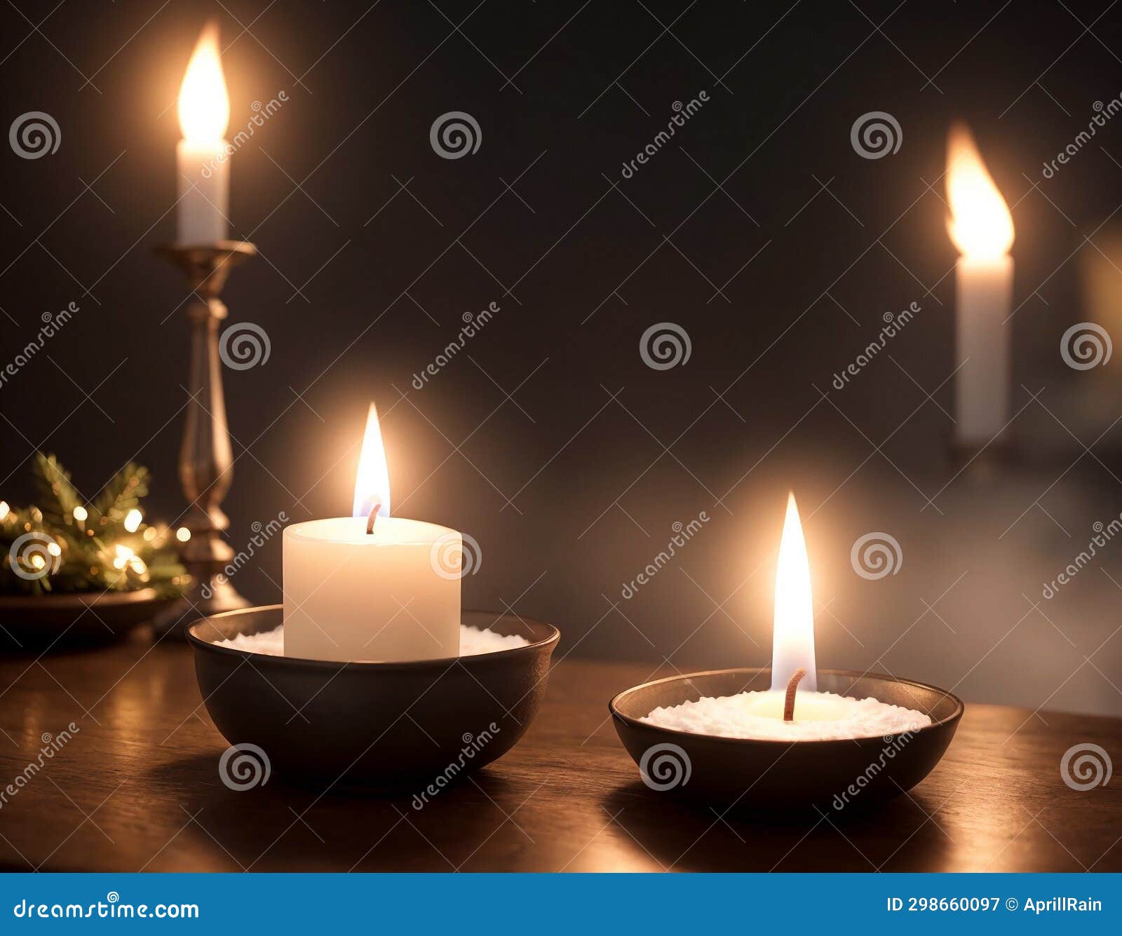 Candle on the table stock illustration. Illustration of composition ...