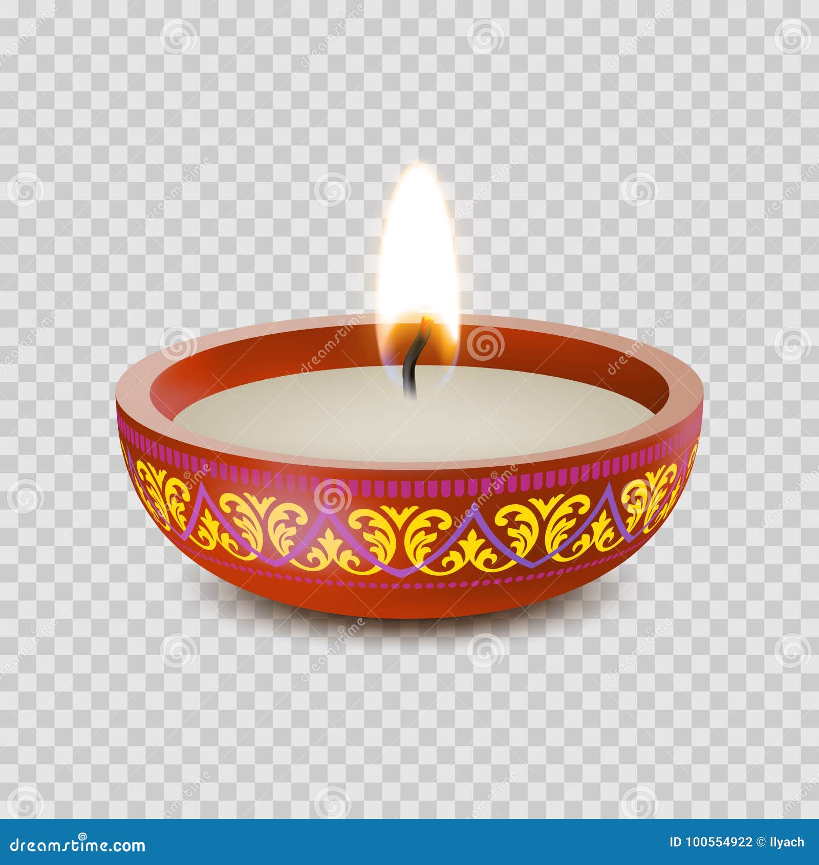 Candle Tealight or Tea Light Vector 3D Realistic Icon Burning Flame ...