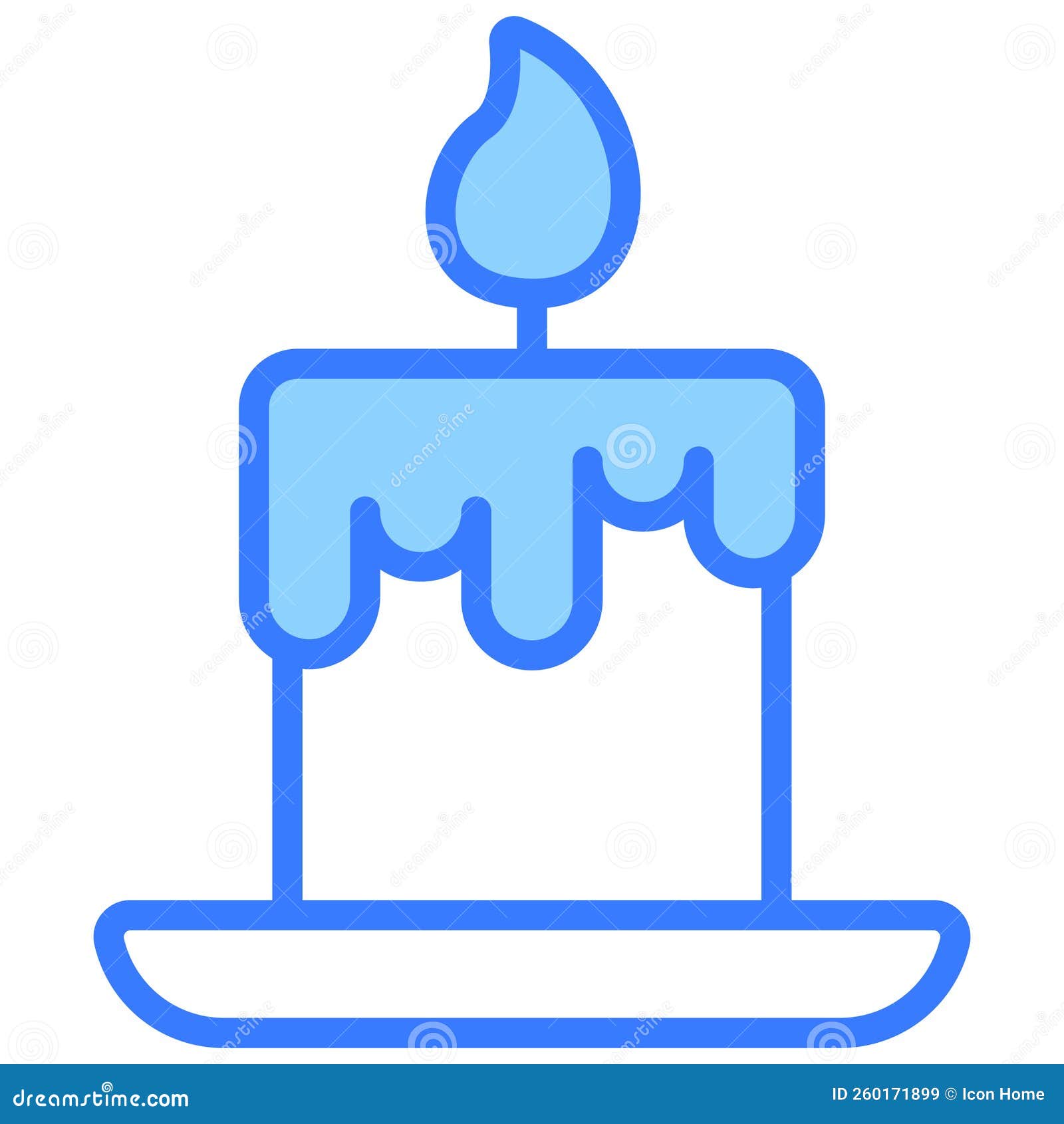 Candle vector blue outline stock vector. Illustration of design - 260171899