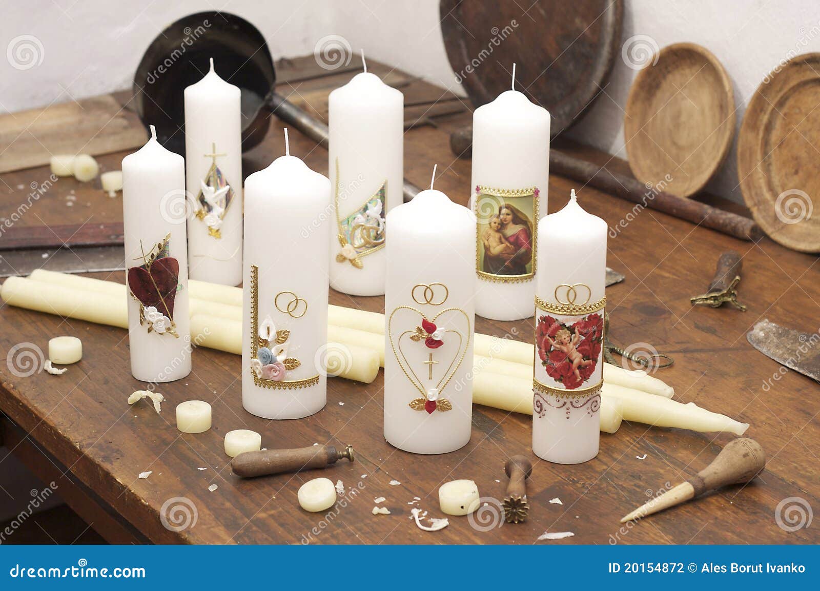 Candle work shop stock photo. Image of tools, antique - 20154872
