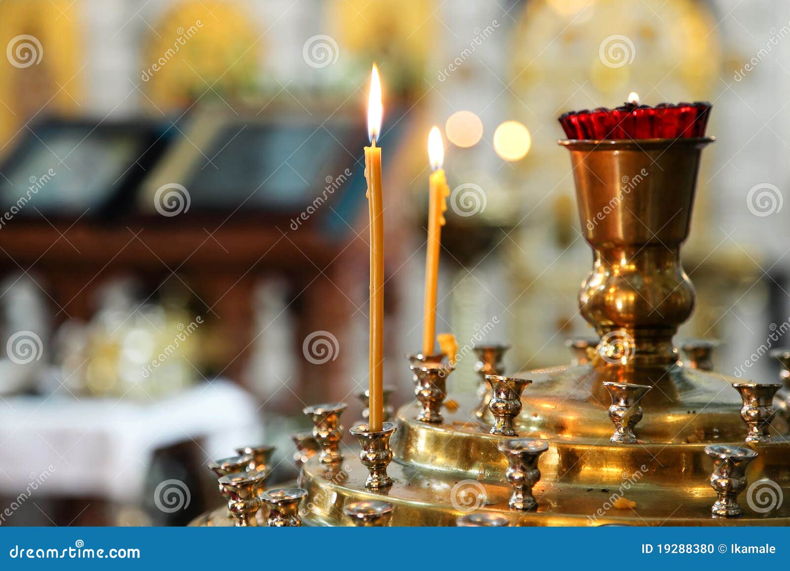 Candlelight in Christian Temple Stock Photo - Image of temple, fire ...