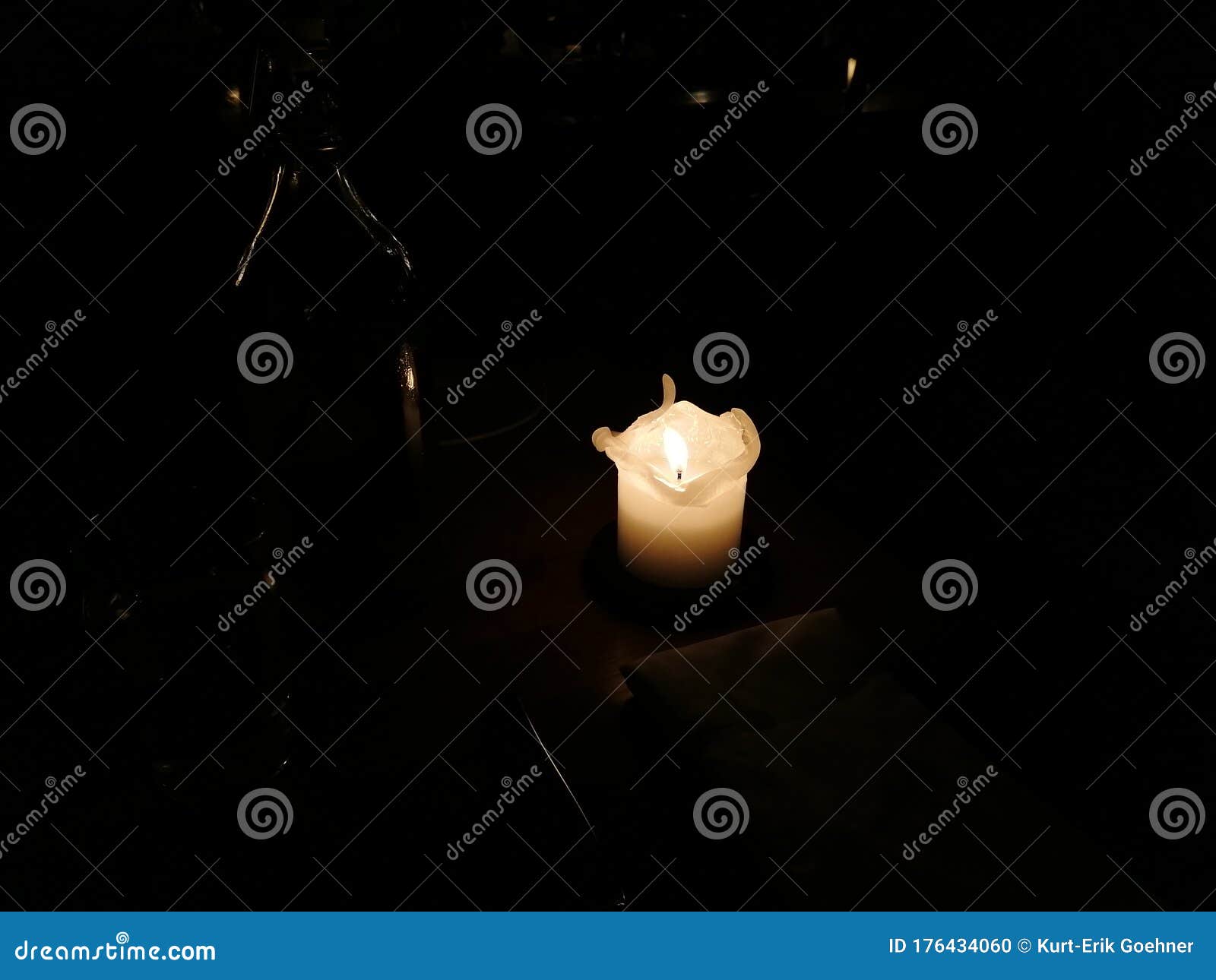 Candlelight in the dark stock photo. Image of presentation - 176434060