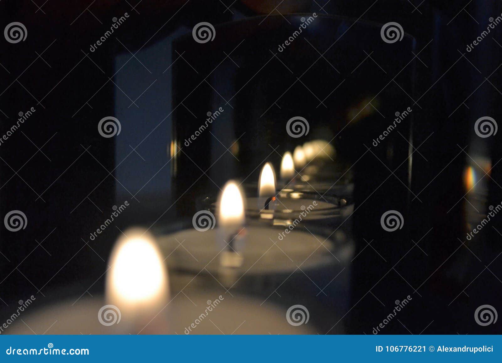 Candlelight Infinite Reflection Stock Image - Image of peace, does ...