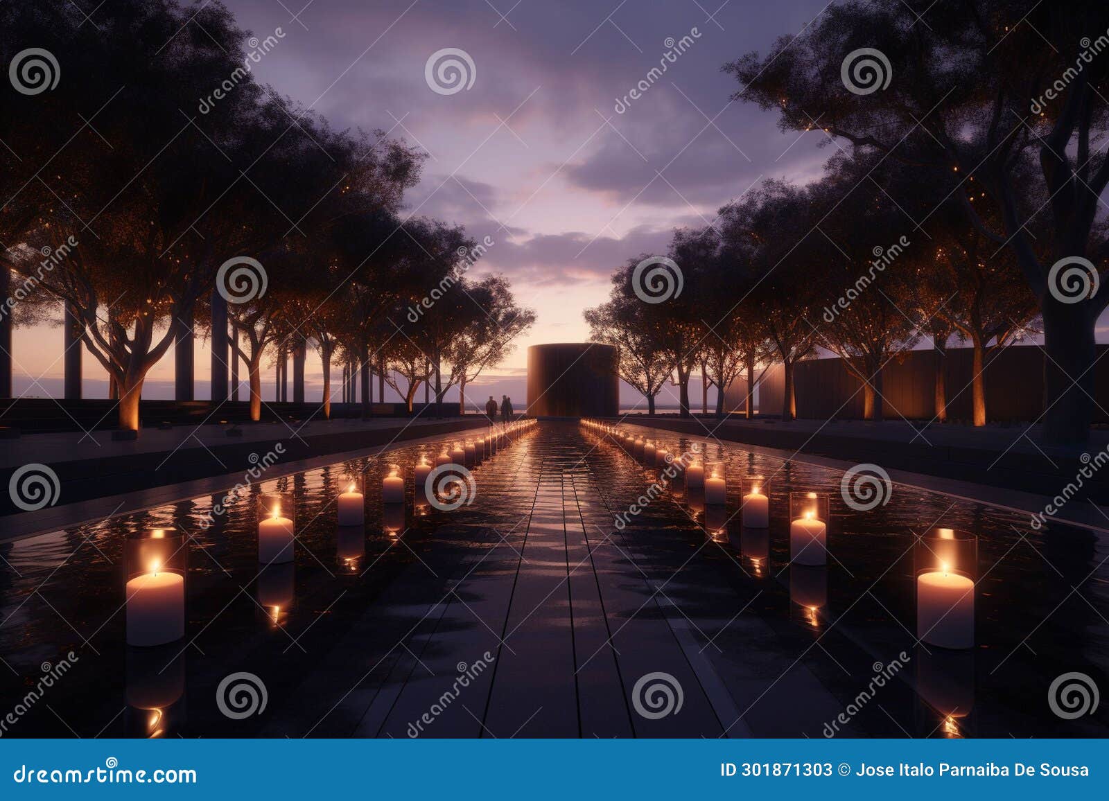 Candlelit Pathway In A Cemetery For Dia De Los Stock Photo ...