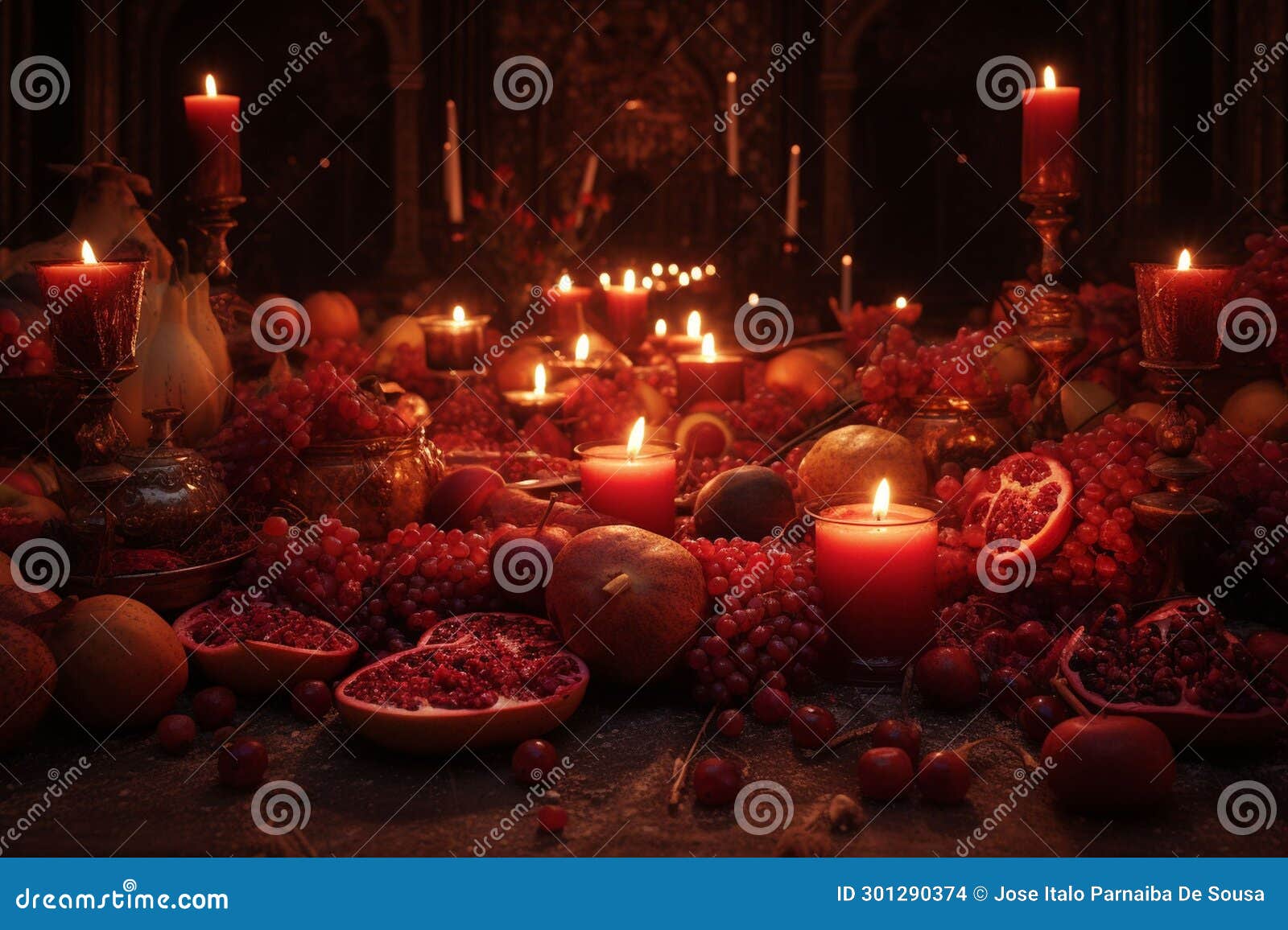 Candlelit Yalda Night Rituals Highlighting the Stock Illustration ...