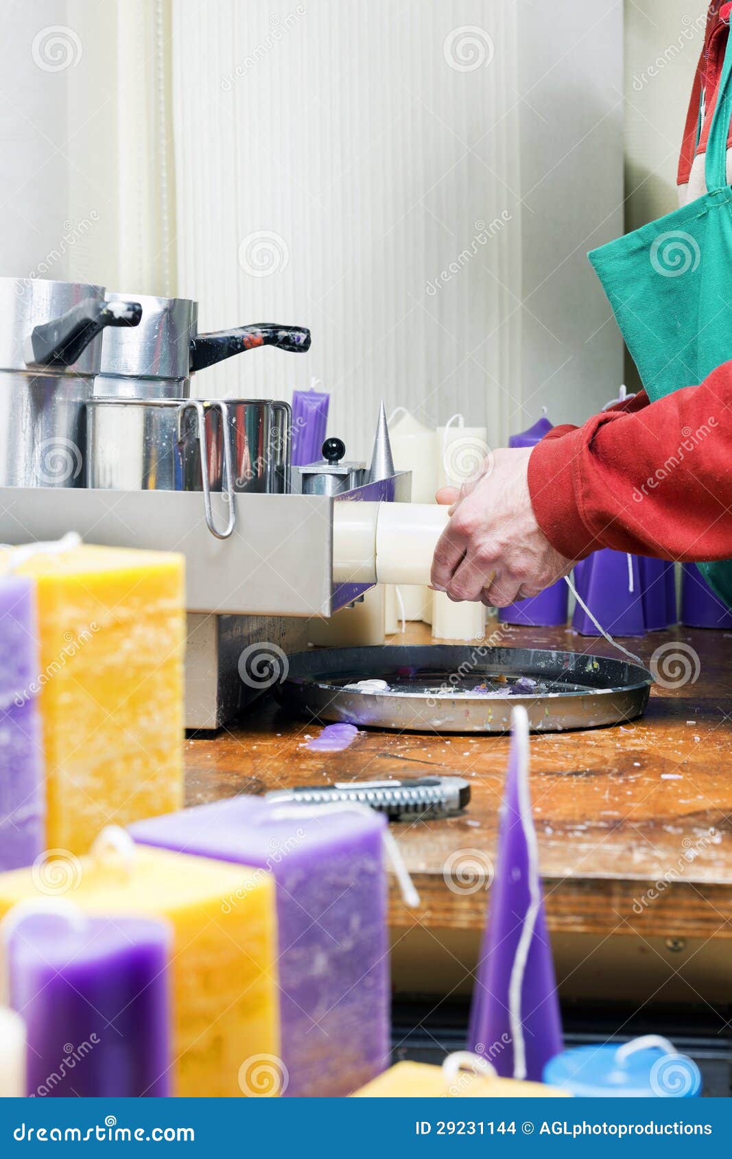 Candlemaker at Work in a Chandler Stock Photo - Image of decorative ...
