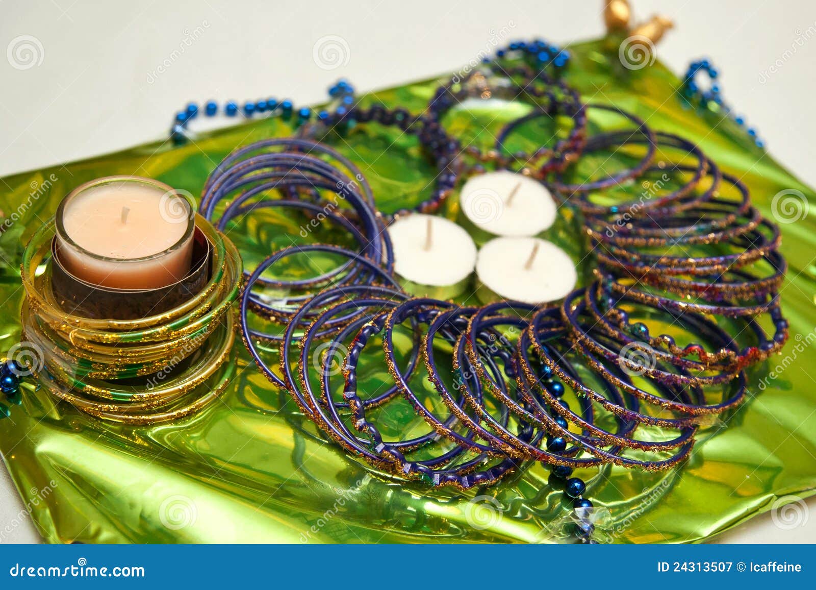 Candles and Bangles for Pakistani Mehndi Ceremony Stock Image - Image ...