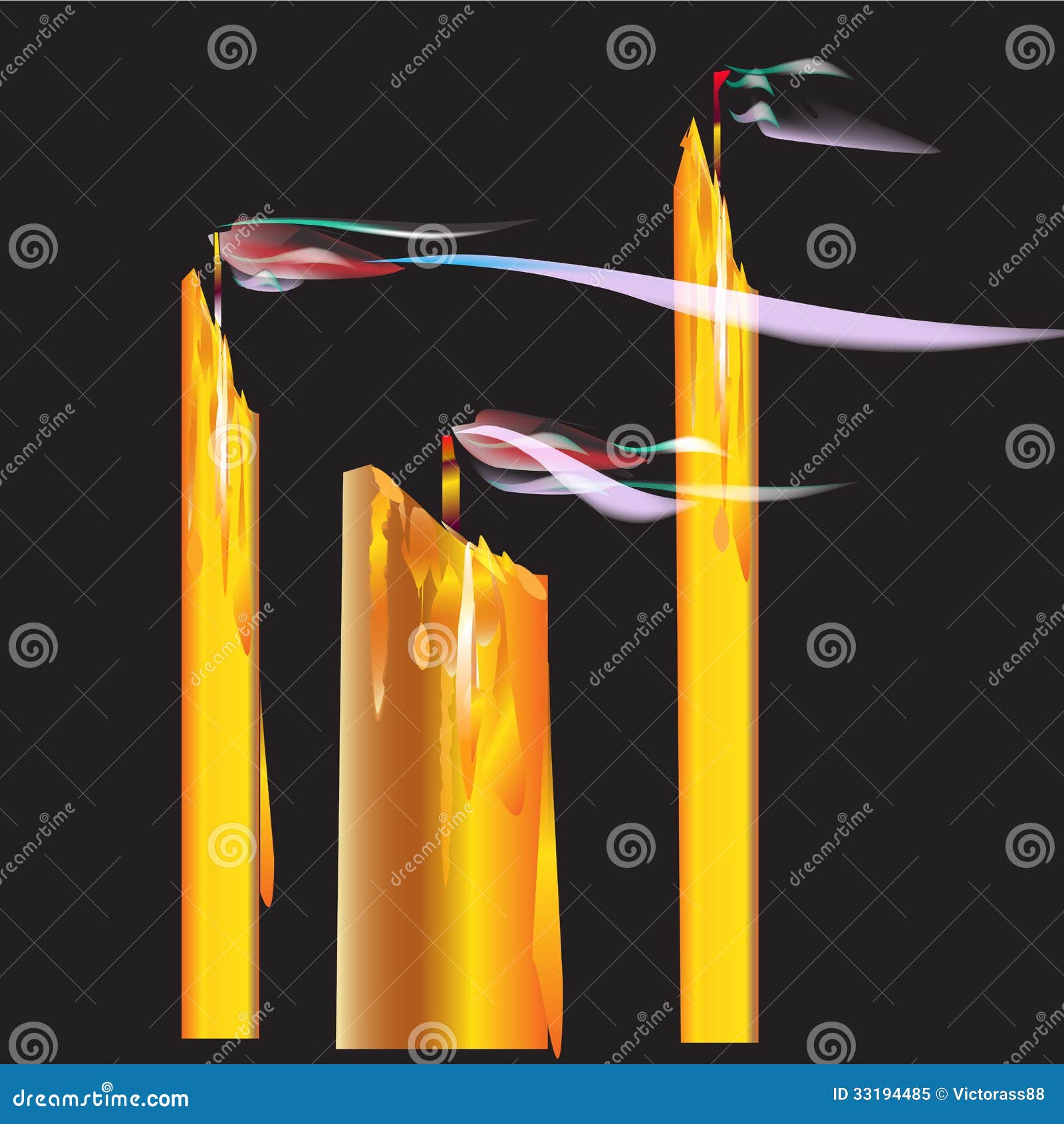 Candles blown off stock illustration. Illustration of ignite - 33194485
