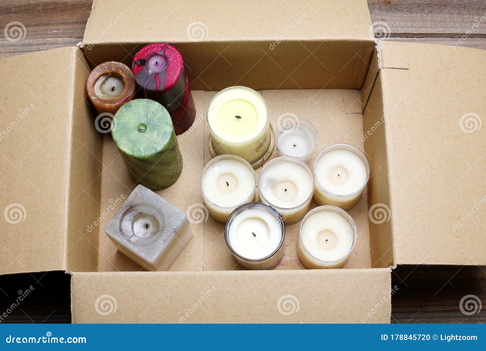 Candles in Box stock photo. Image of fragrance, shot - 178845720
