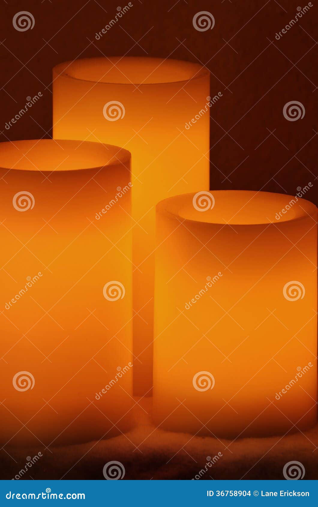 Candles Burning Bright in the Night Stock Photo - Image of closeup ...