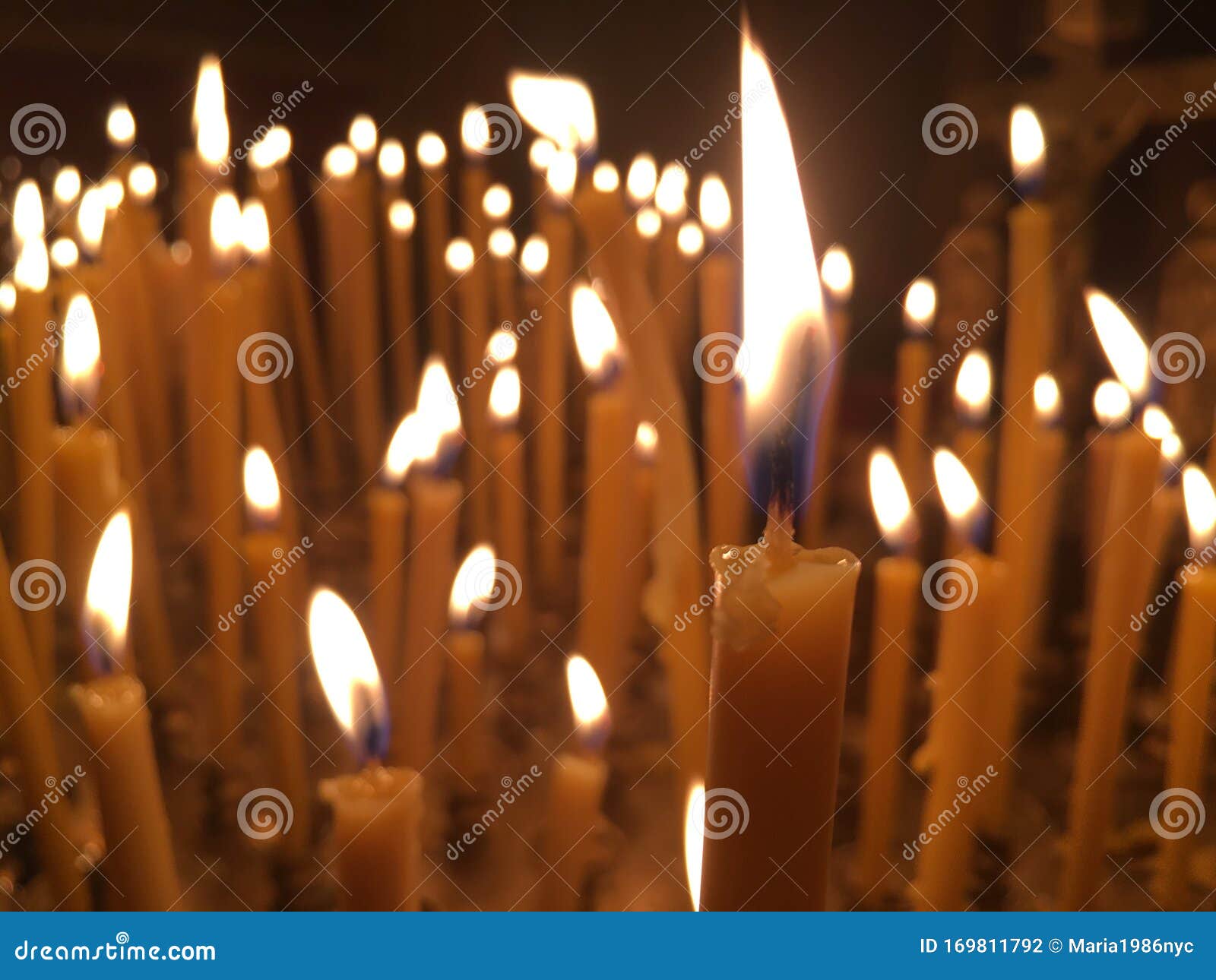 Burning Candles during Epiphany at Russian Orthodox Church. Stock Photo ...