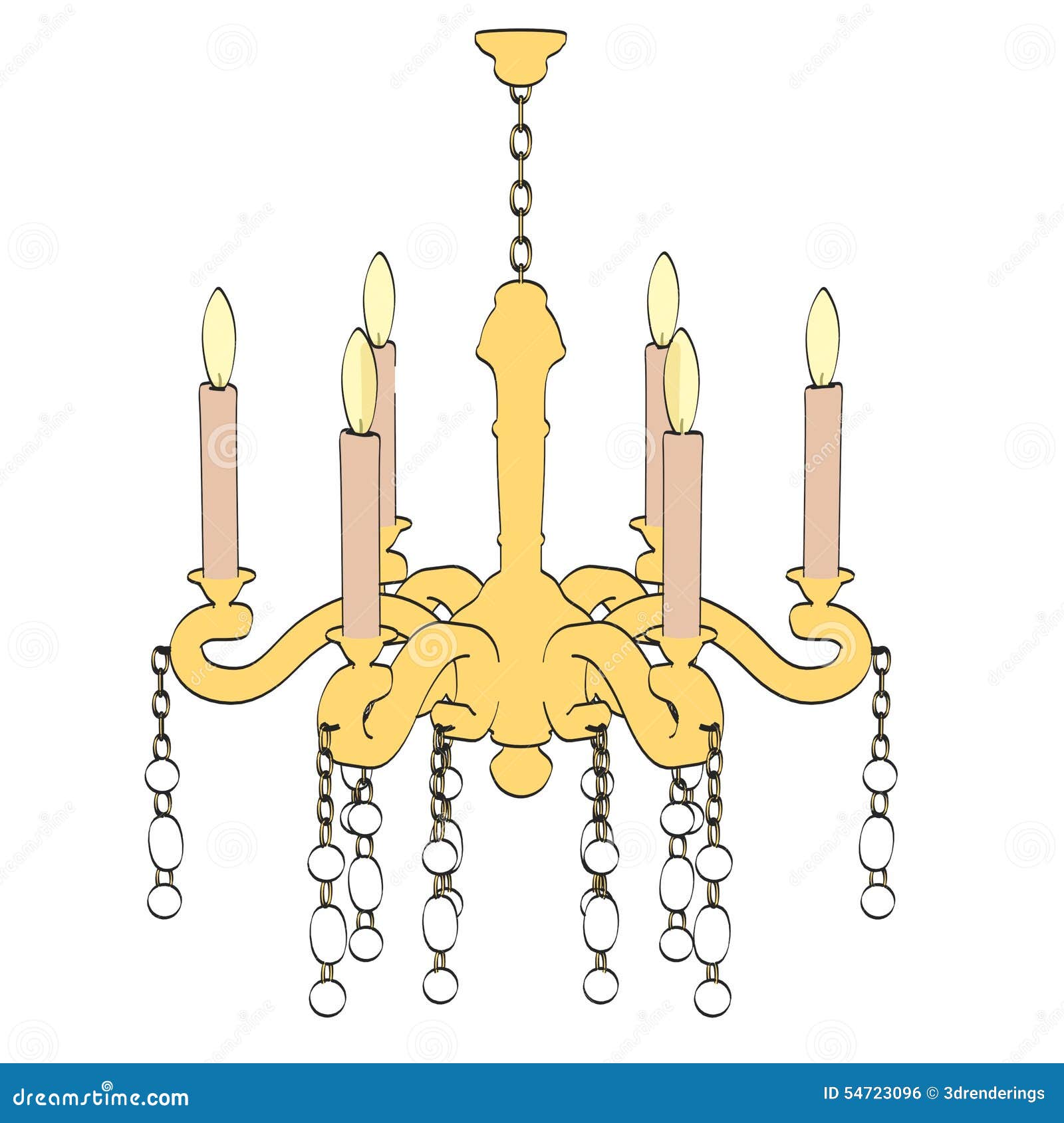 Candles in candlestick stock illustration. Illustration of candlestick ...