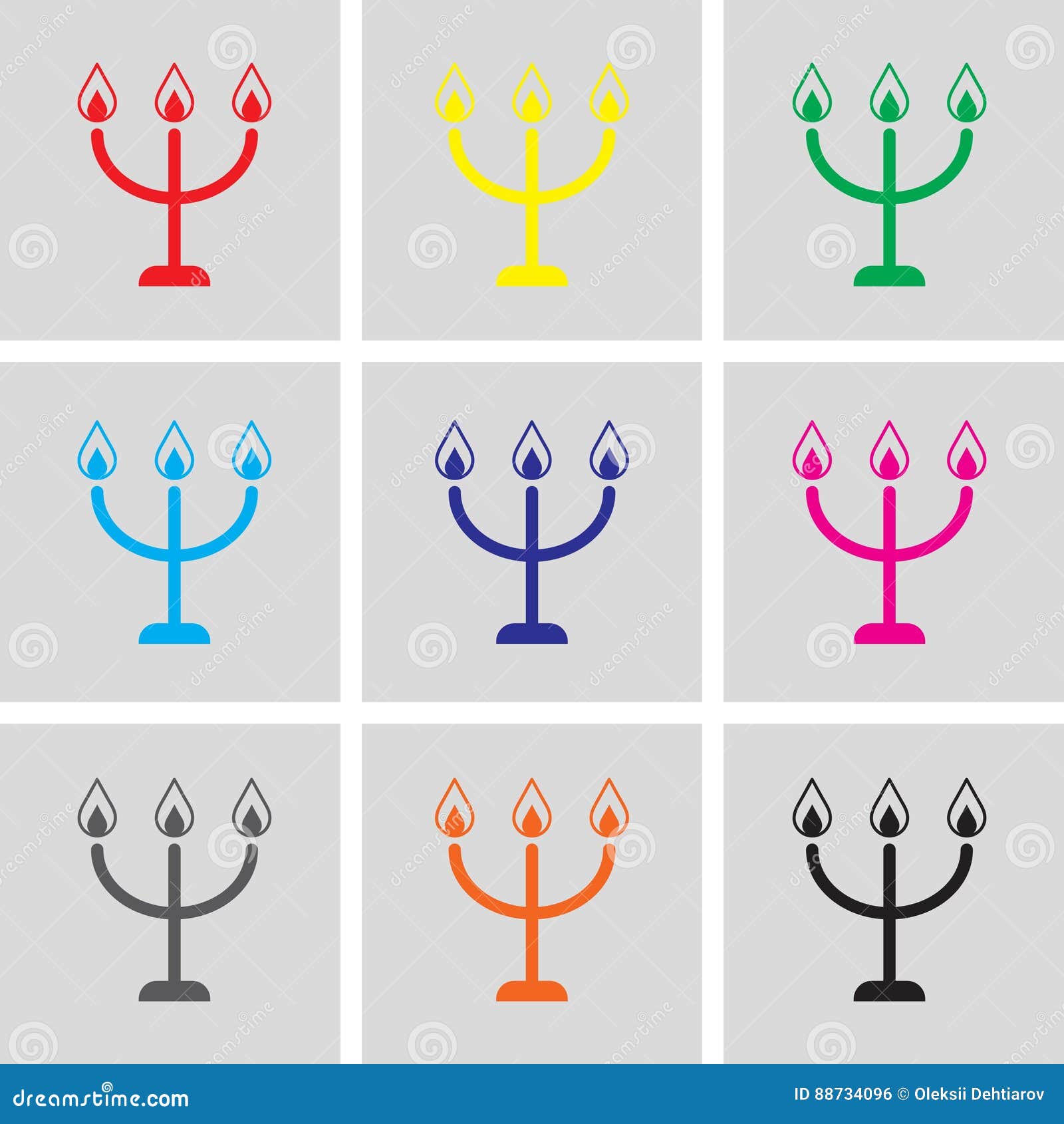 Candles on a Candlestick Icon, Vector Illustration. Flat Design Style ...