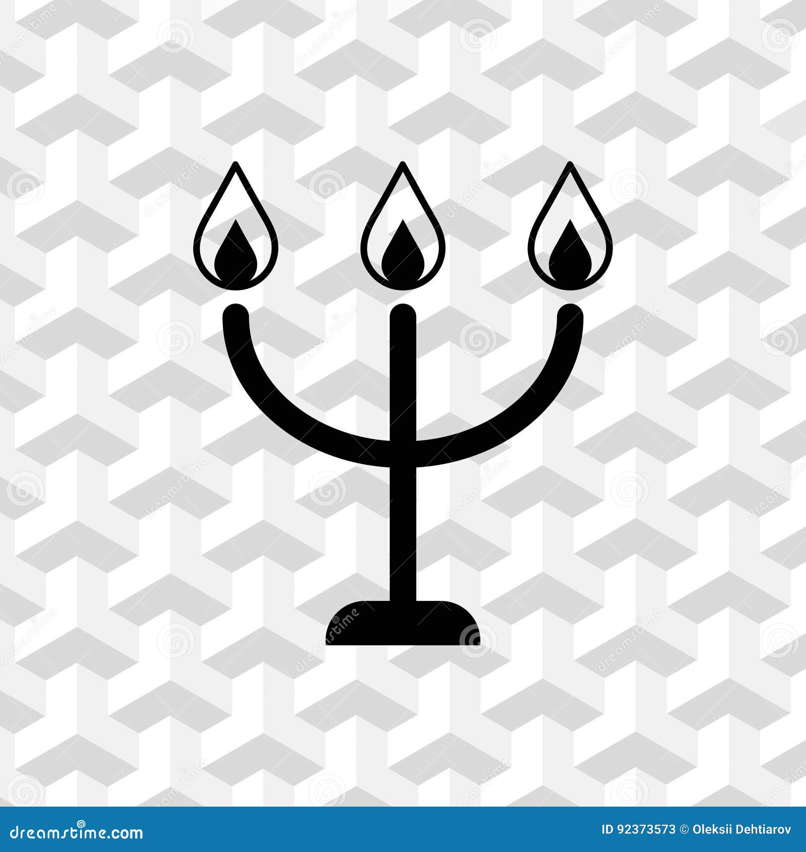 Candles on a Candlestick Icon, Vector Illustration. Flat Design Style ...