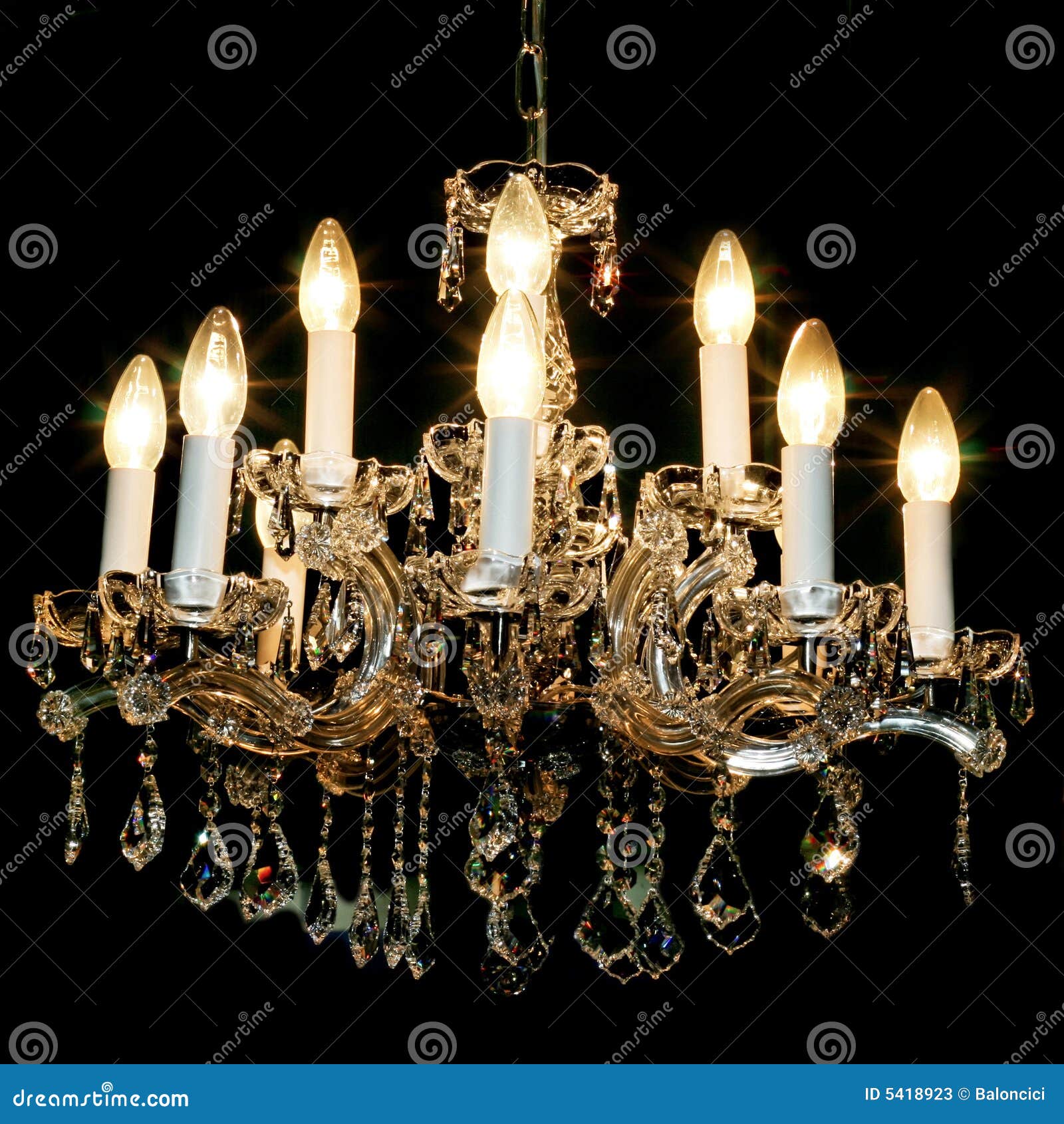 Candles chandelier stock image. Image of glowing, chandelier - 5418923