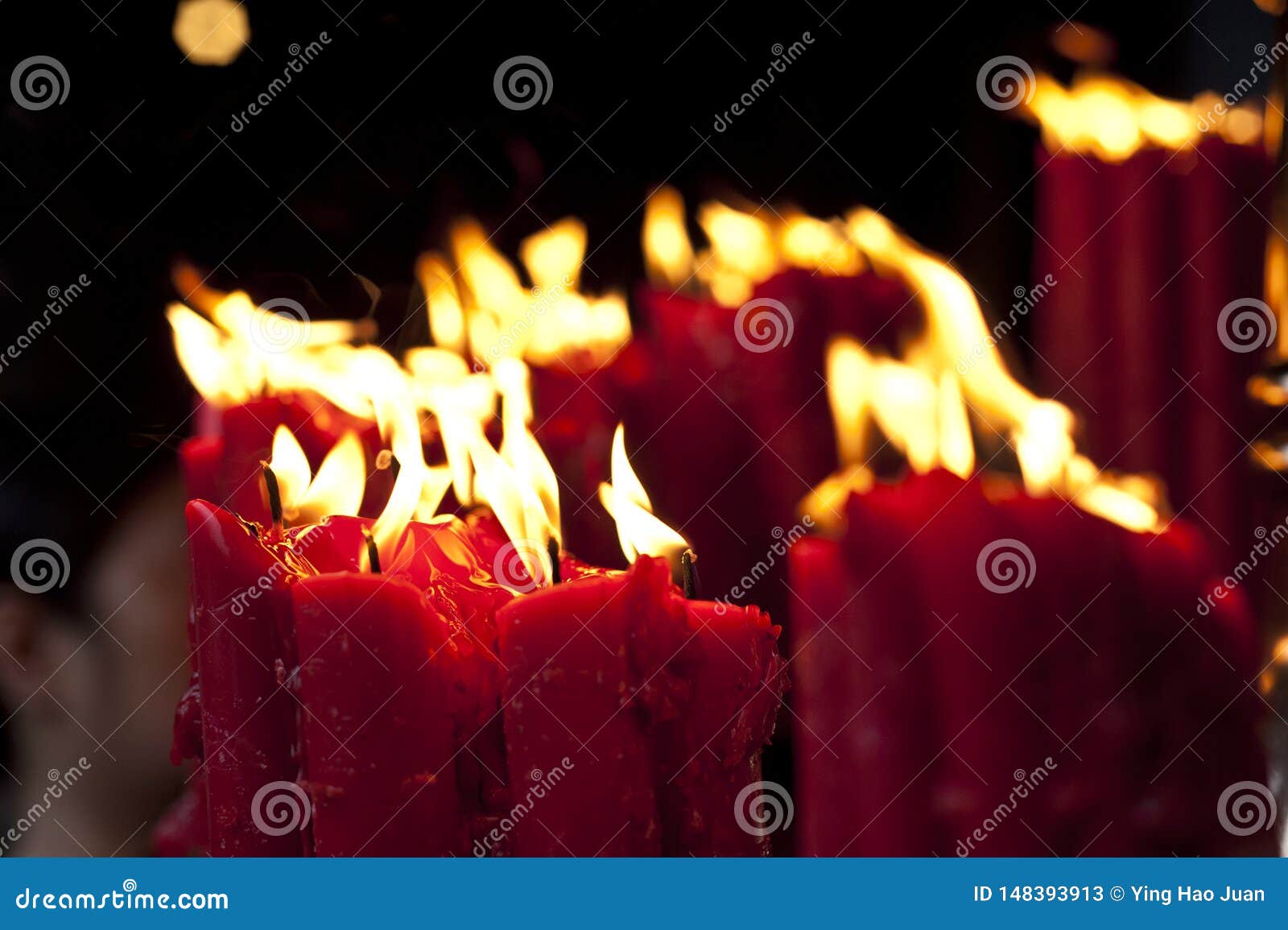 Candles in a Chinese Temple Stock Image - Image of traditional ...