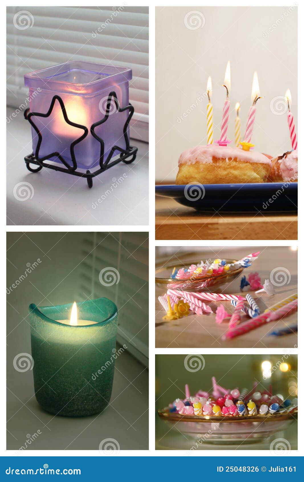 Candles collage stock photo. Image of food, birthday - 25048326
