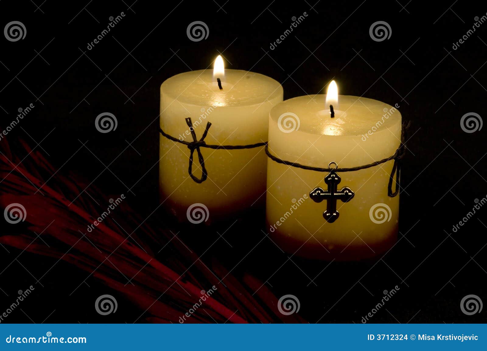 Candles And Cross Stock Images - Image: 3712324