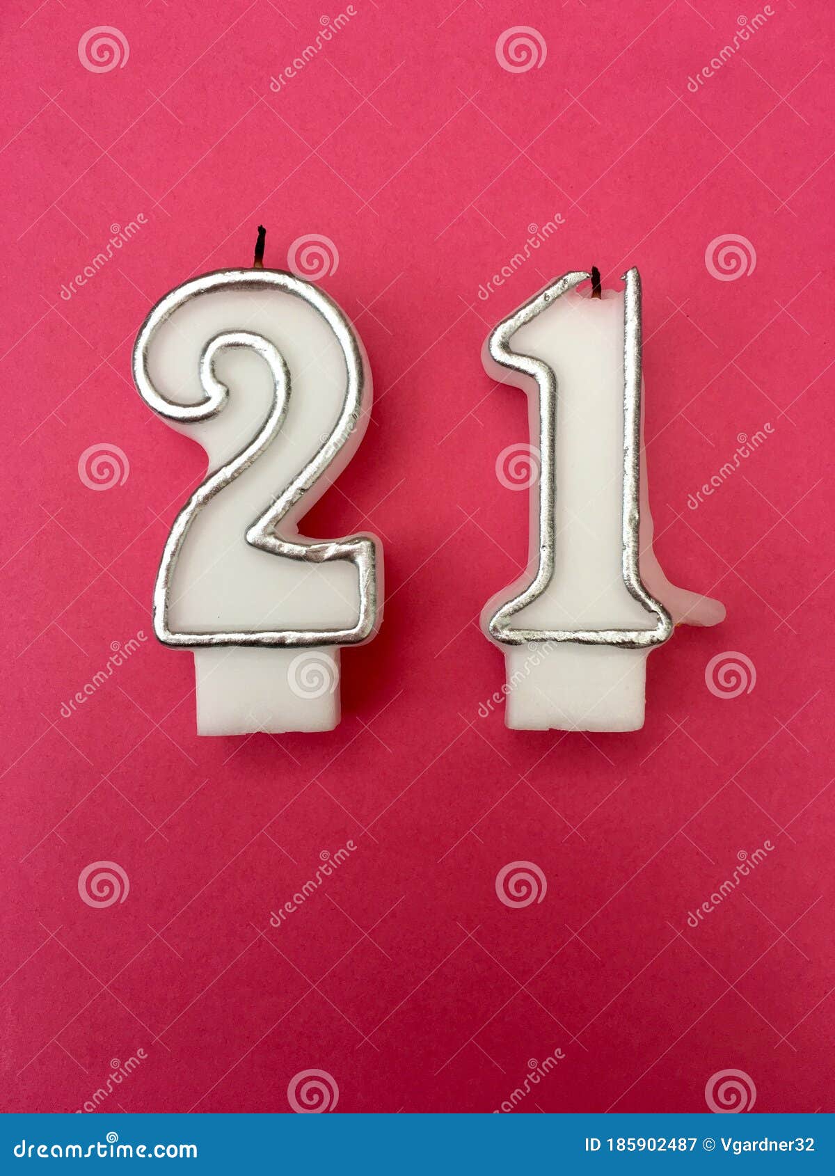 Candles Depicting the Age 21 Stock Image - Image of copy, space: 185902487