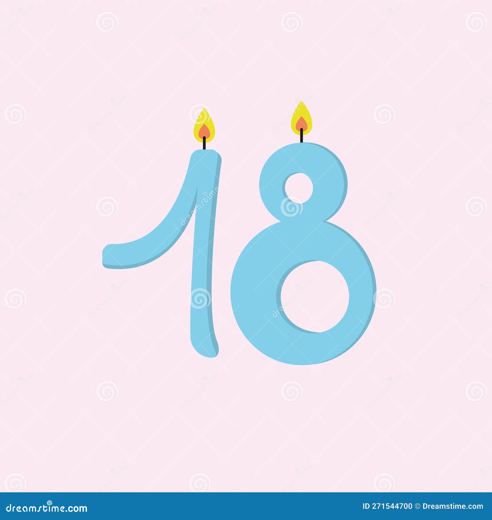 Candles in the Form of Numbers Eighteen Stock Illustration ...