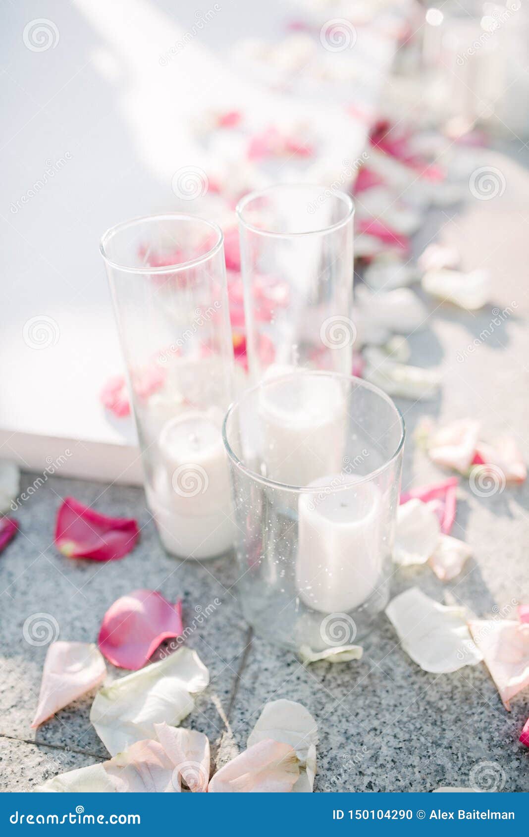 Candles in Glass Cups at the Wedding Stock Photo - Image of burn, glass ...