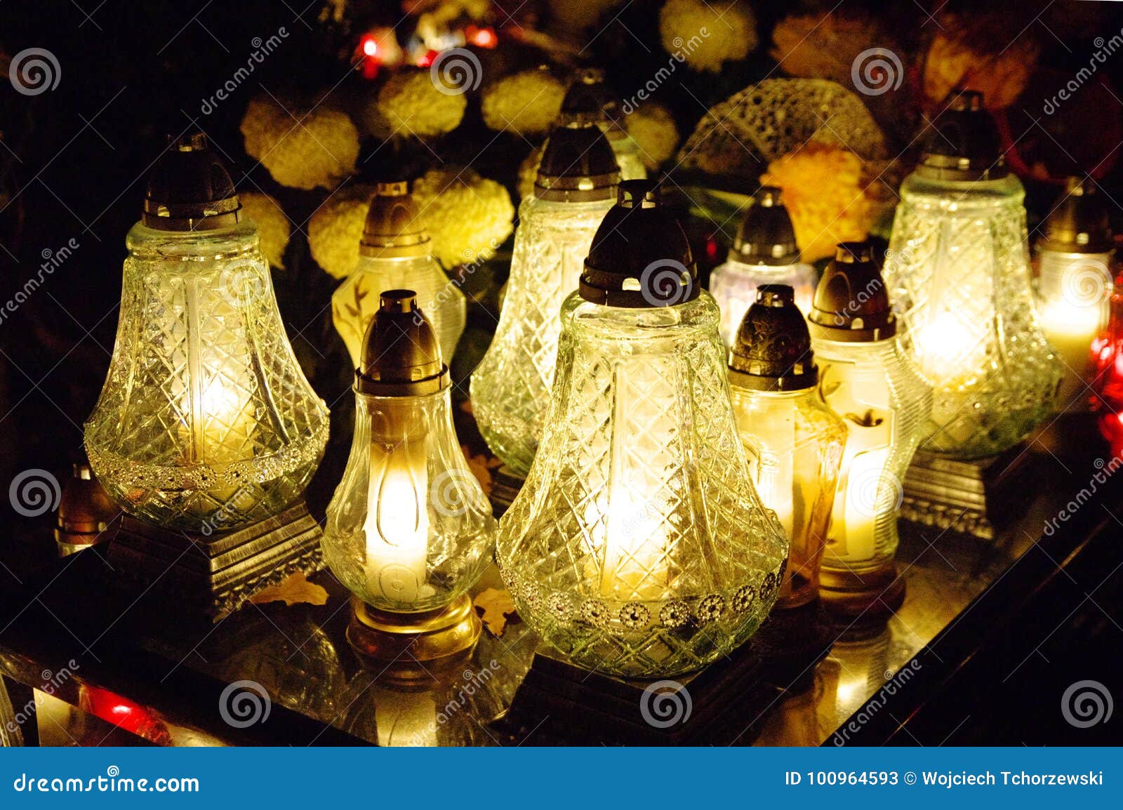Candles on the grave stock image. Image of grave, bottle - 100964593