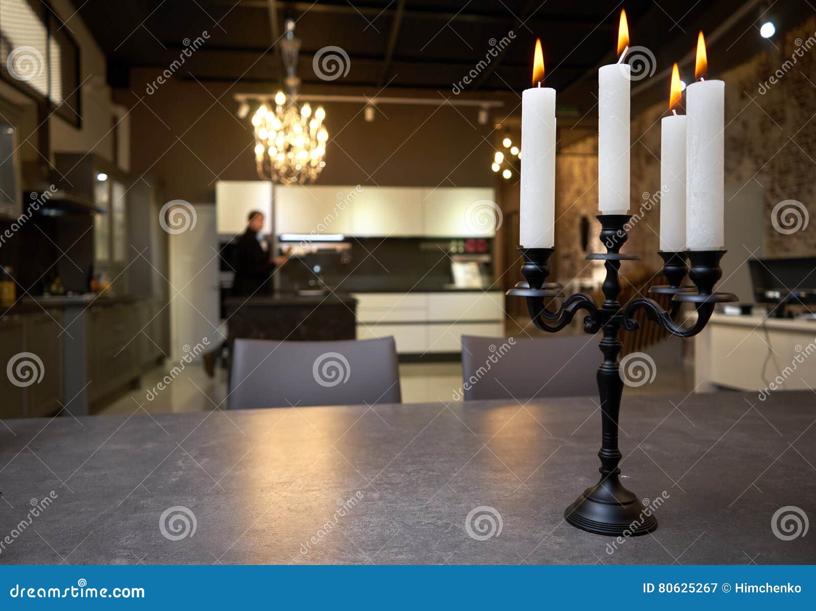 Candles Illuminating a Dim Room Stock Image - Image of flame, candle ...