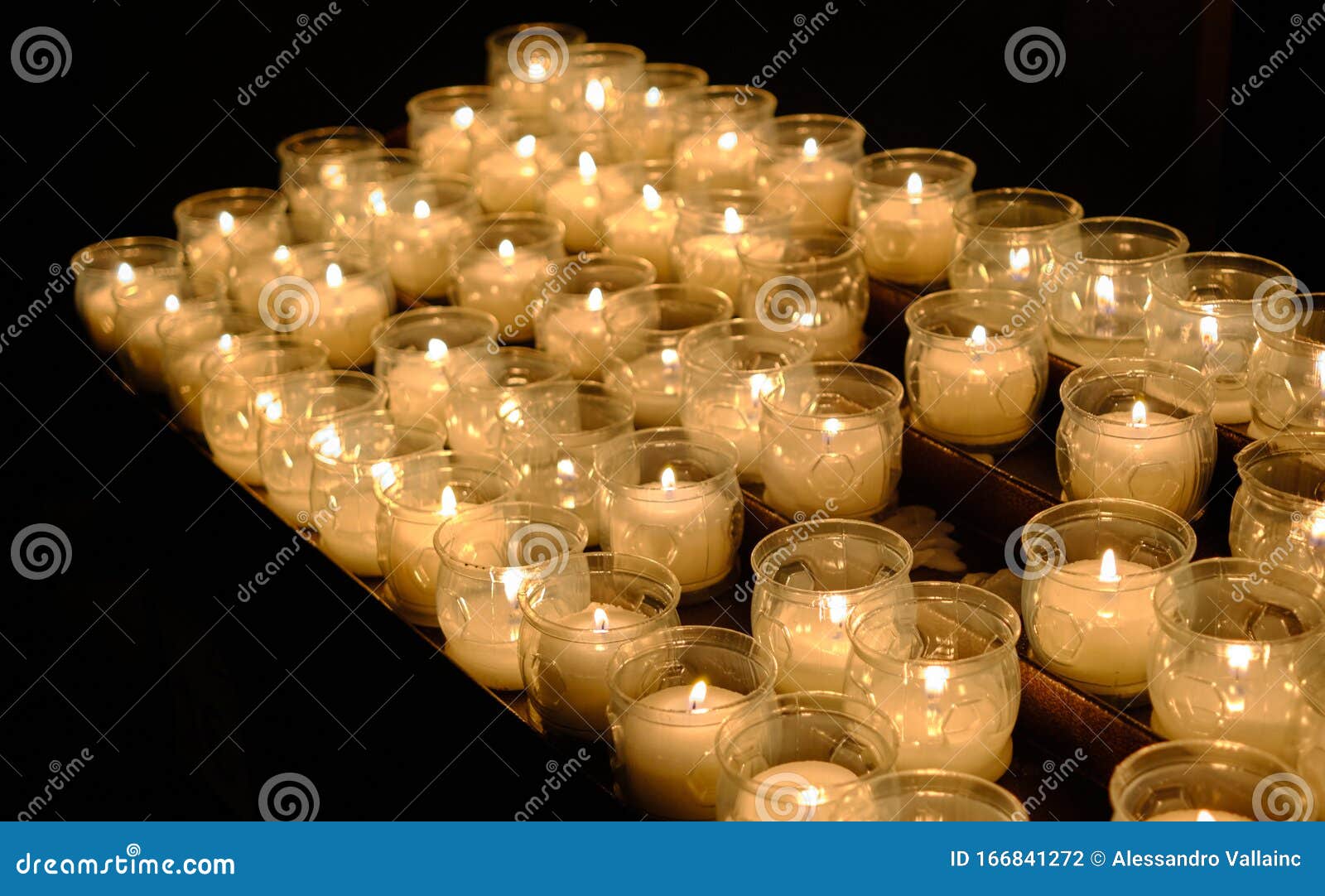 Candles Lighting Church and Offering Stock Photo - Image of night ...