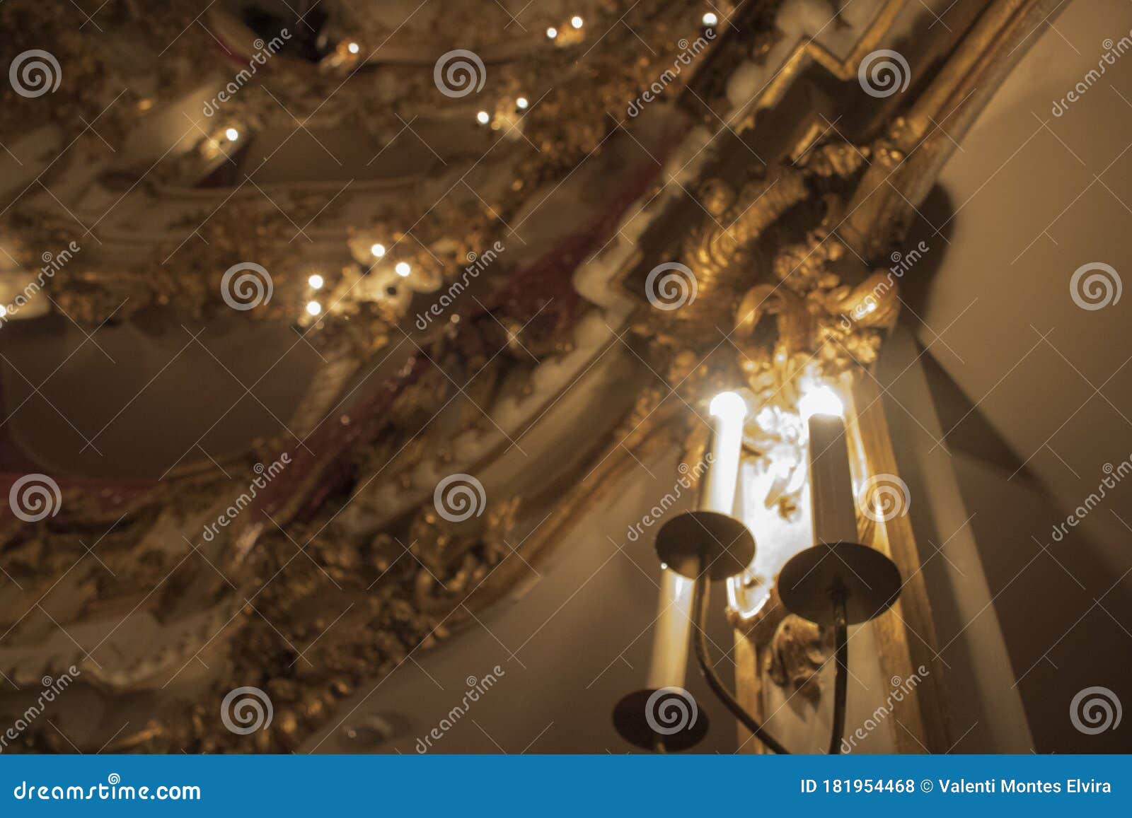 Candles in the opera stock photo. Image of lights, baroque - 181954468