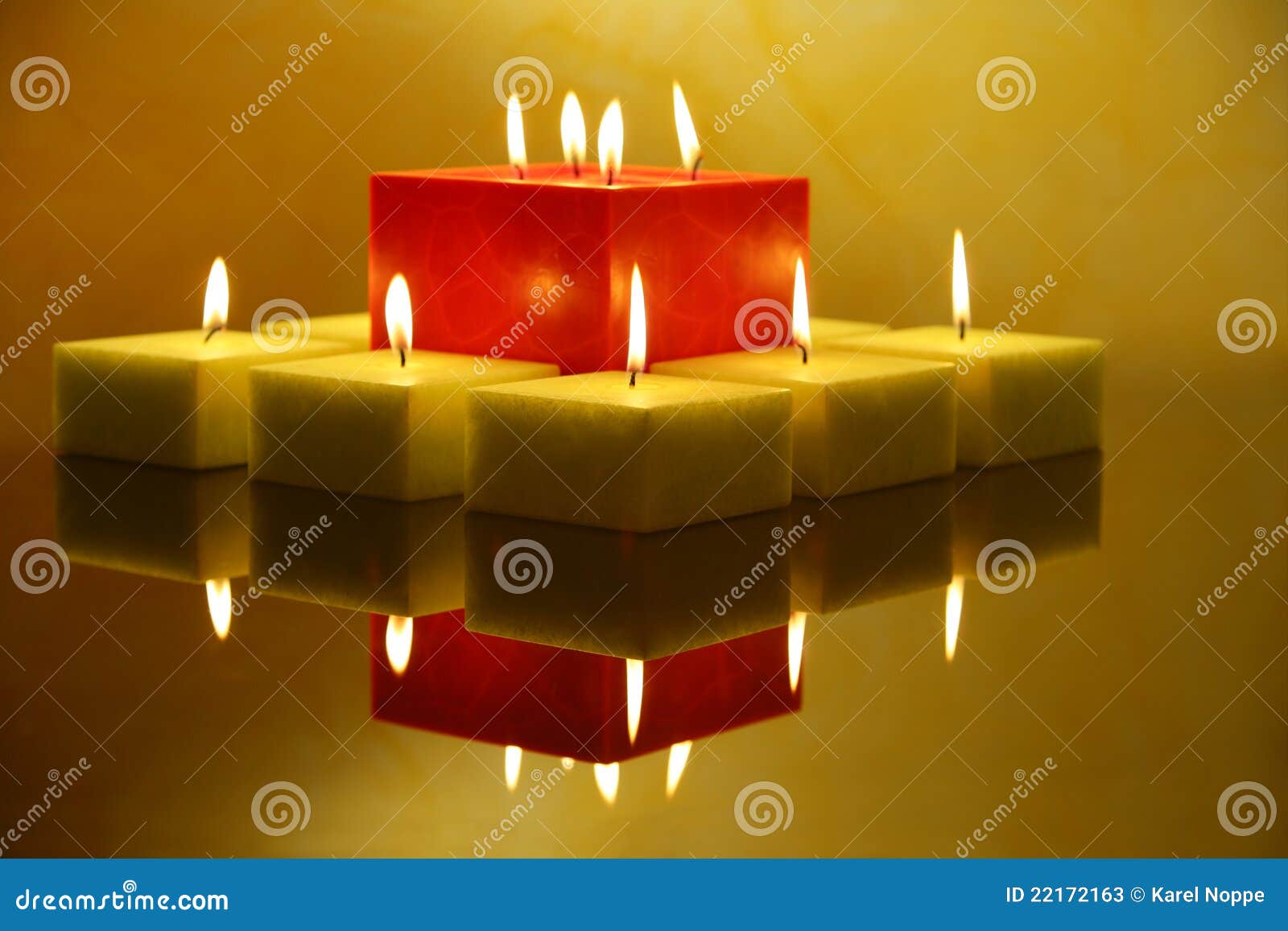 Candles with reflection stock image. Image of relexation - 22172163