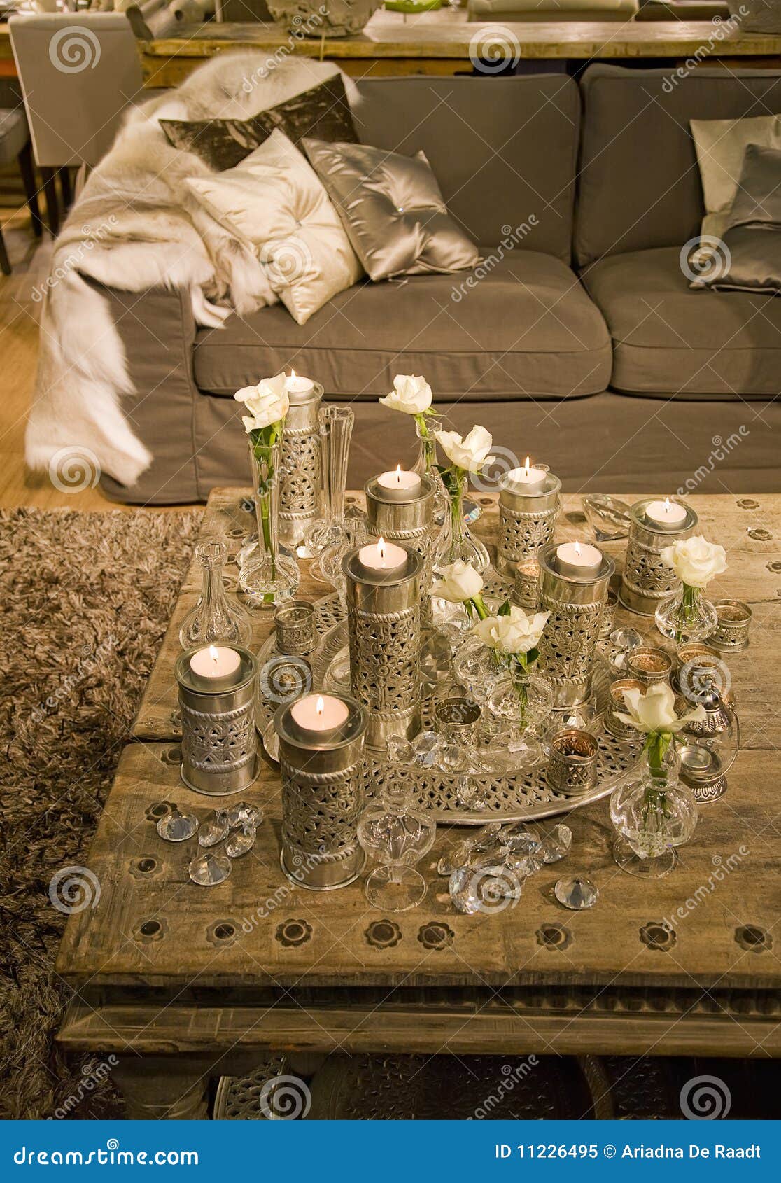 Candles on table stock image. Image of relax, home, furniture - 11226495